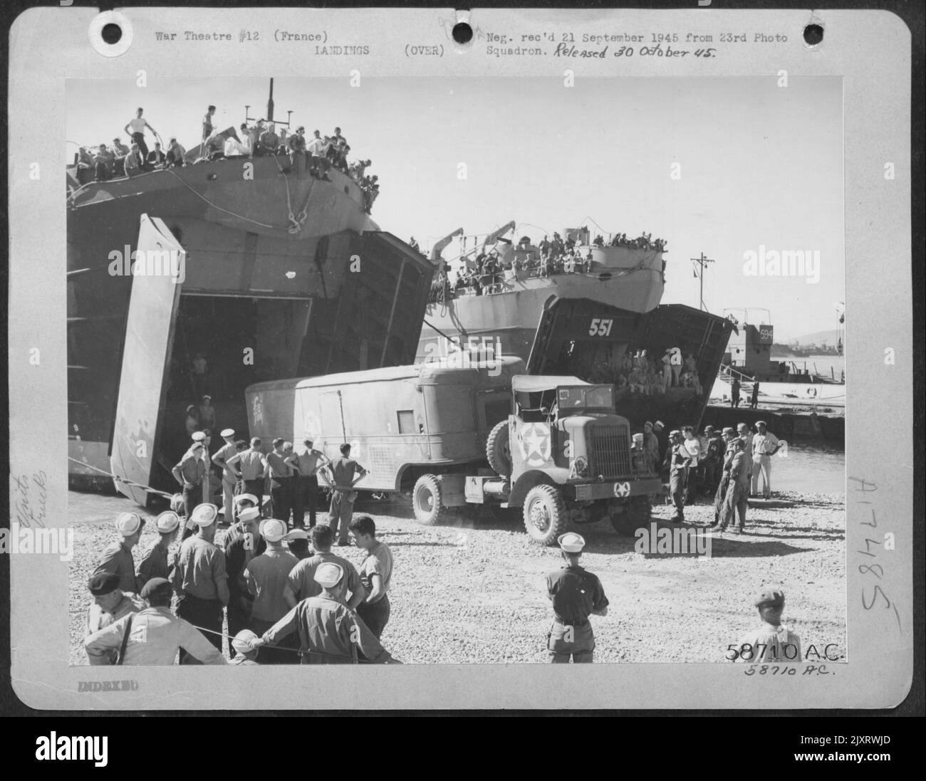 Photo Trailer Of The 23Rd Photo Squadron Leaving An Lst In France. 4 ...