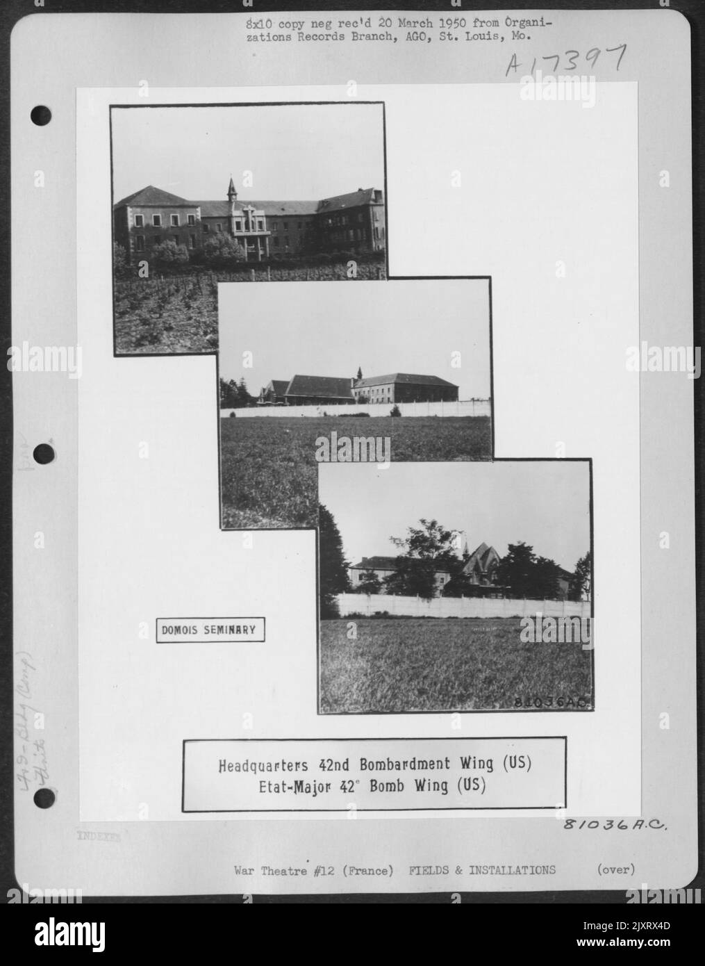 Headquarters Buildings Of The 42Nd Bombardment Wing In France Stock ...