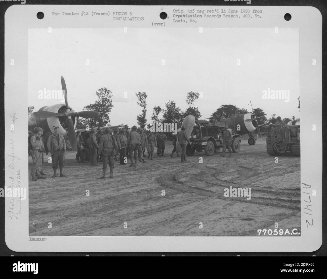 Men Of The 834Th Engineer Aviation Battalion Gather Around Republic P ...