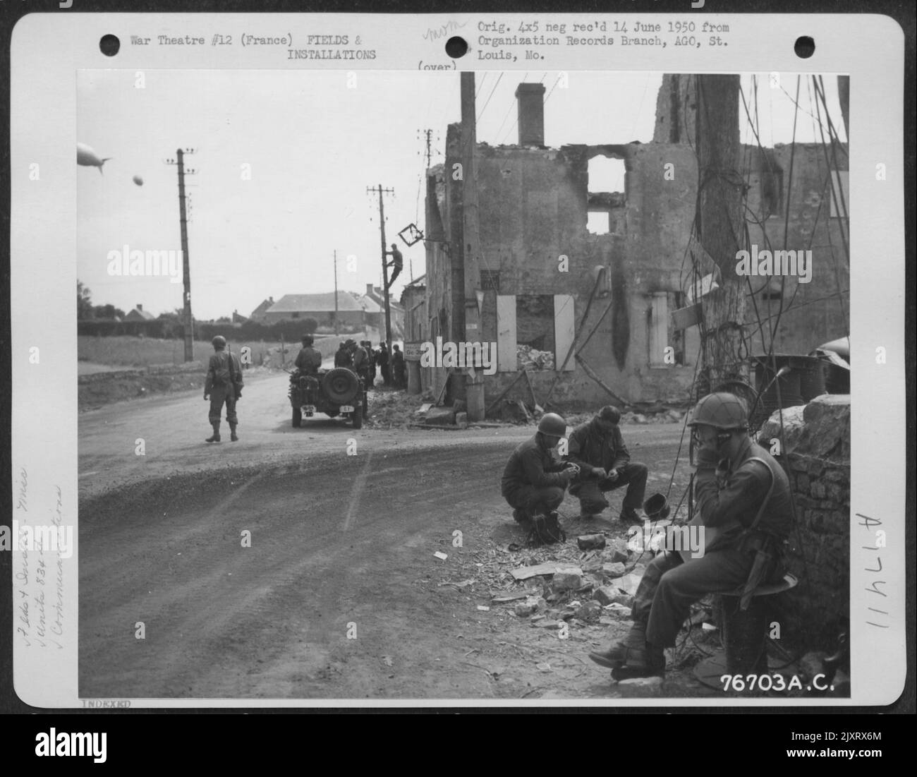 Men Of The 834Th Engineer Aviation Battalion String Communication Lines ...