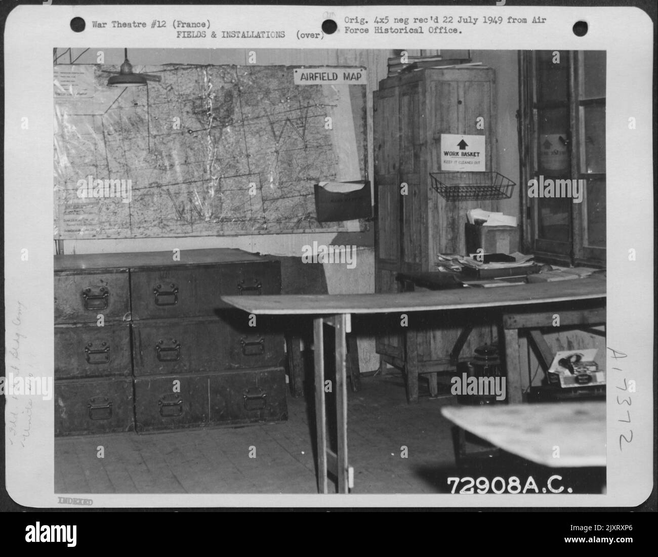 Briefing Room Of The 410Th Bomb Group At A 9Th Air Force Base In France ...