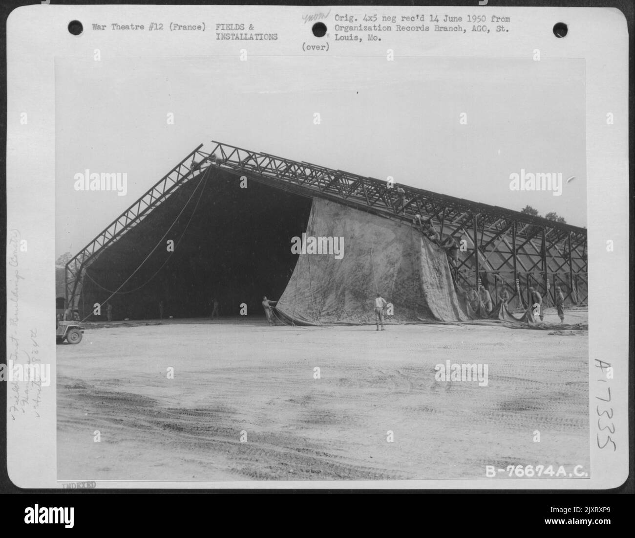 Construction Of A Butler Hangar By Men Of The 834Th Engineer Aviation ...