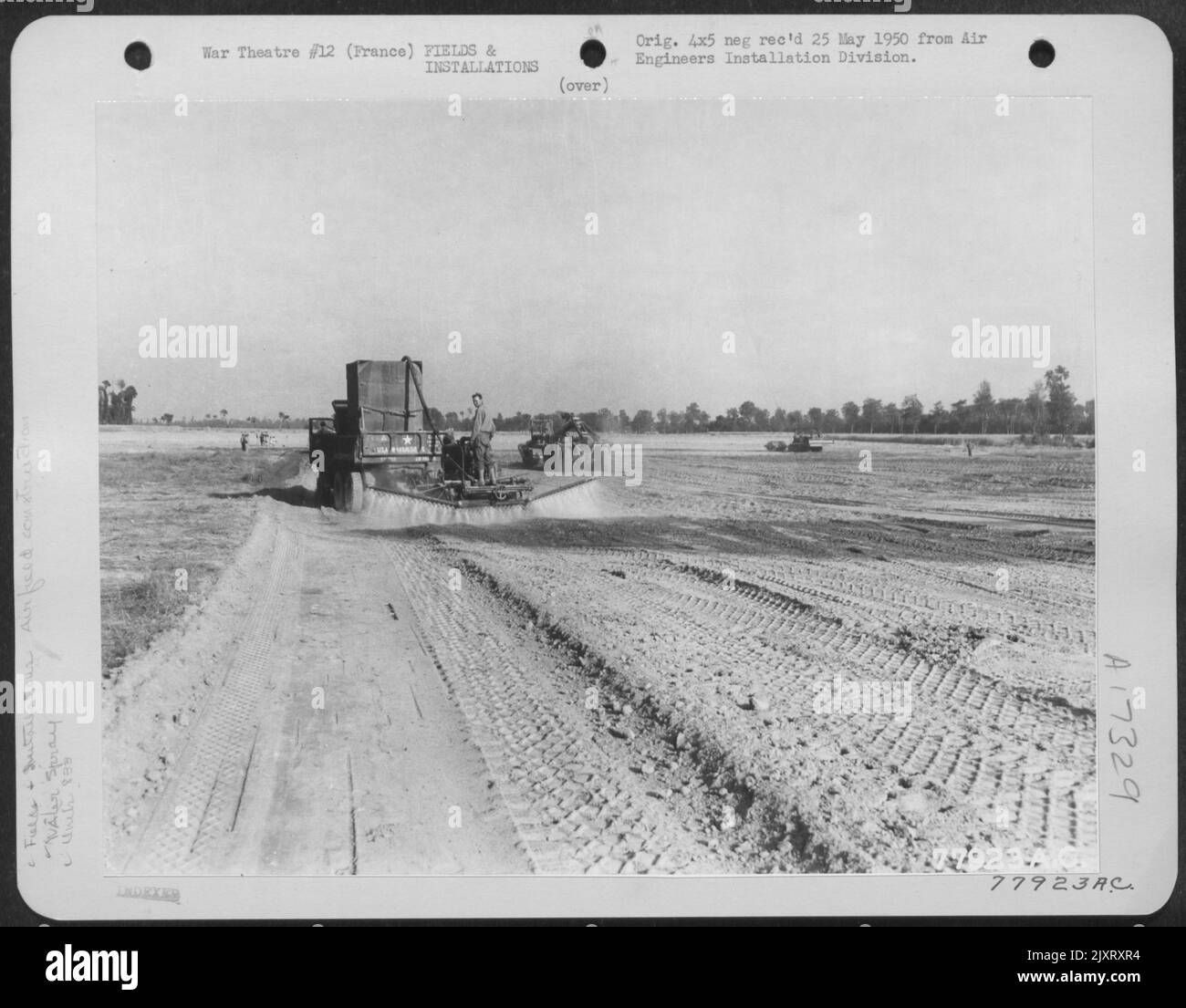 Water Sprayed On The Ground Settles The Dust During The Construction Of ...