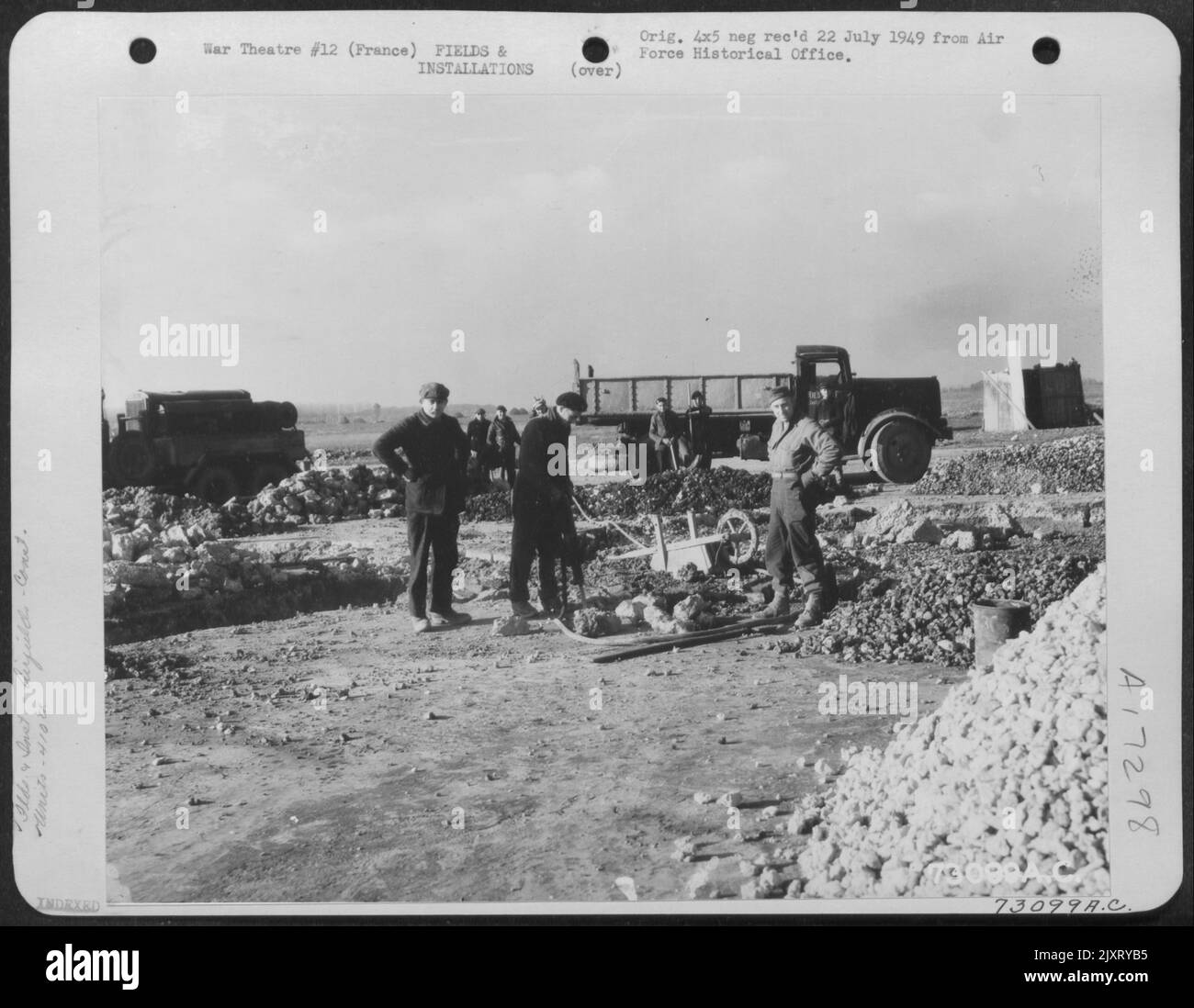 French Citizens Work On An Airfield Of The 410Th Bomb Group In France ...