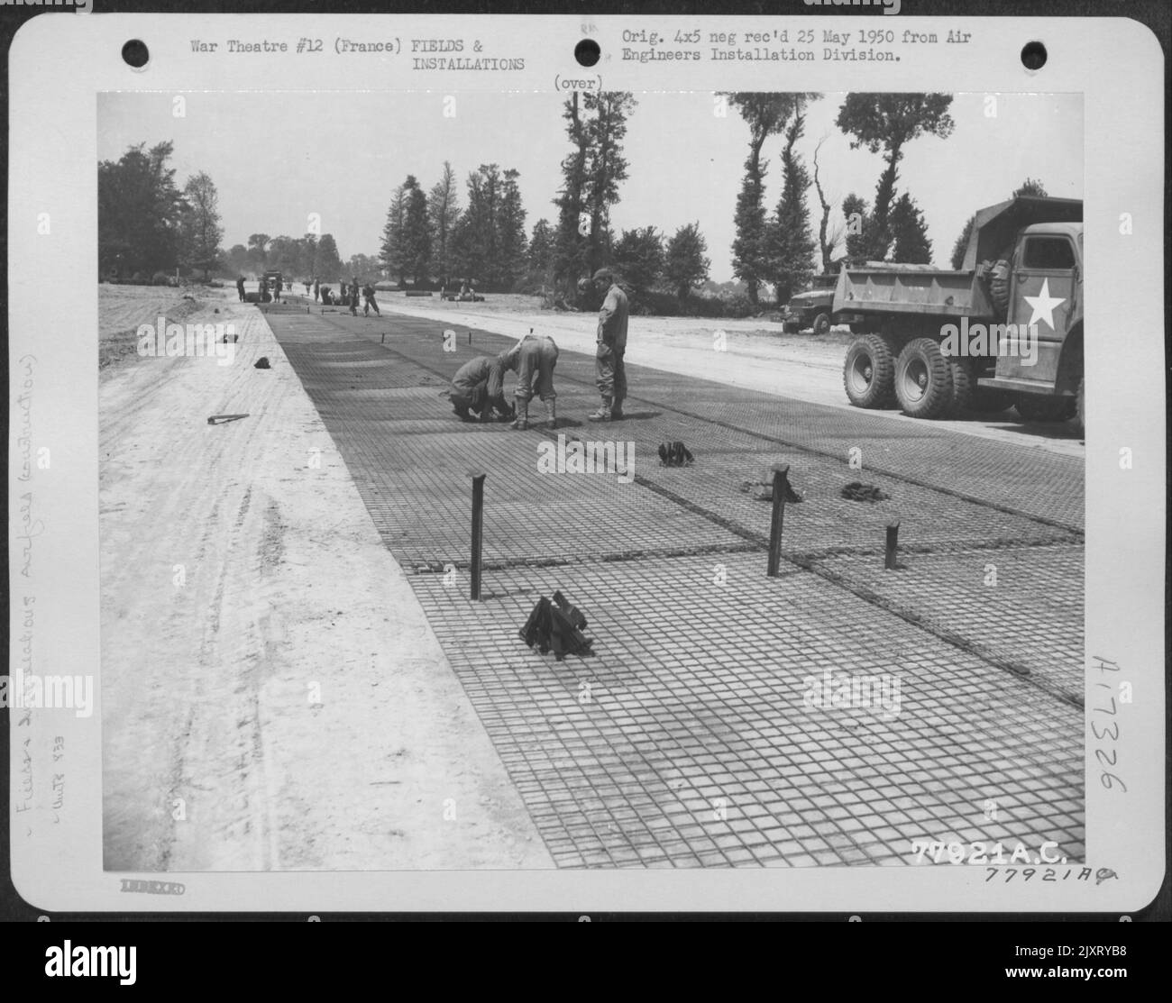 Wire Mesh Is Laid By Men Of The 833Rd Engineer Aviation Battalion ...