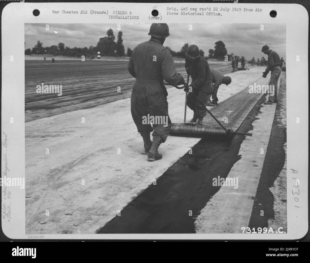 Members Of The 9Th Engineer Command Constructing A Runway At An ...