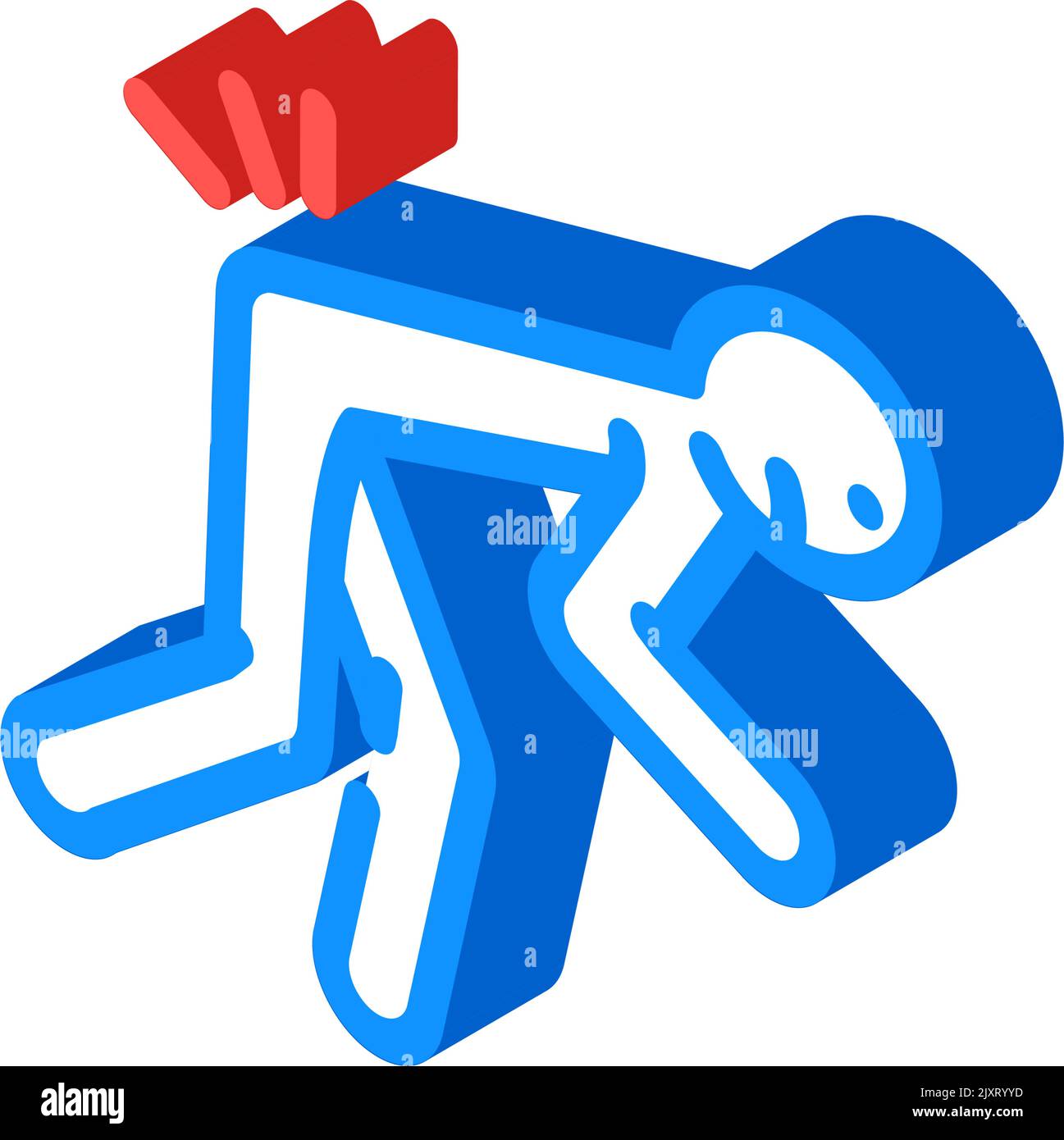back pain man accident isometric icon vector illustration Stock Vector ...