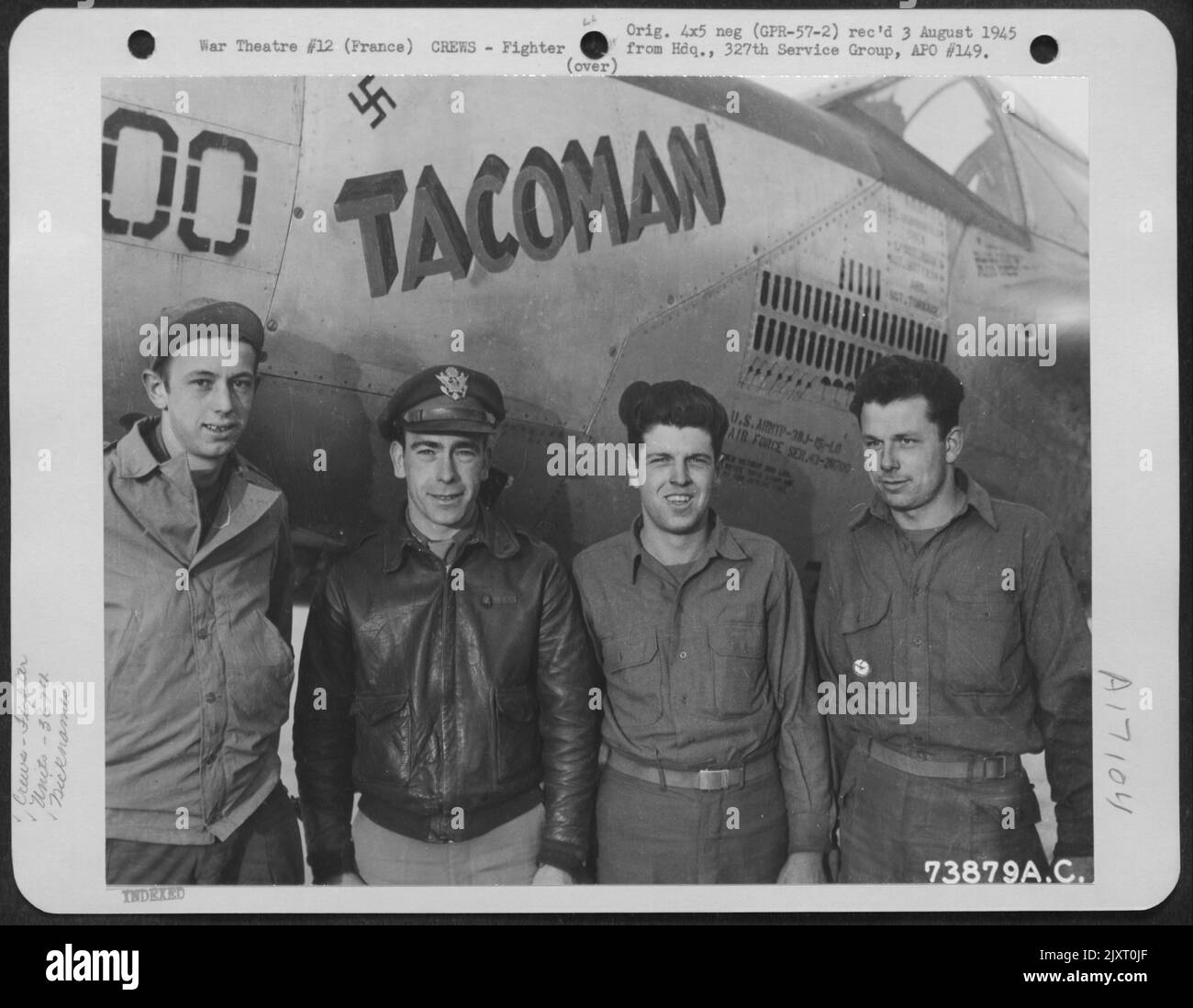 The Pilot And Ground Crew Of The 367Th Fighter Group, Beside Their ...