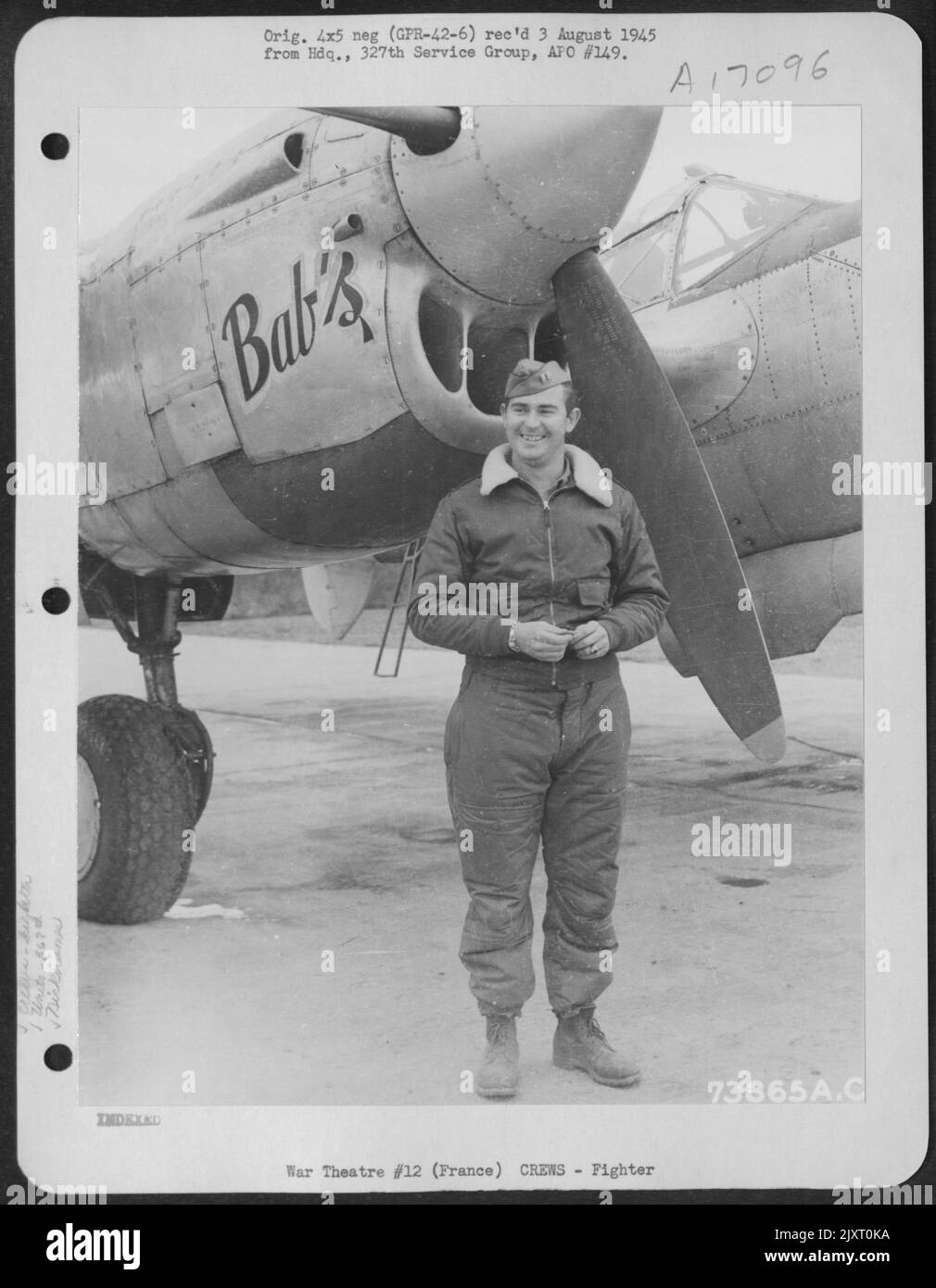 An Unidentified Fighter Pilot Of The 367Th Fighter Group, Poses Beside ...