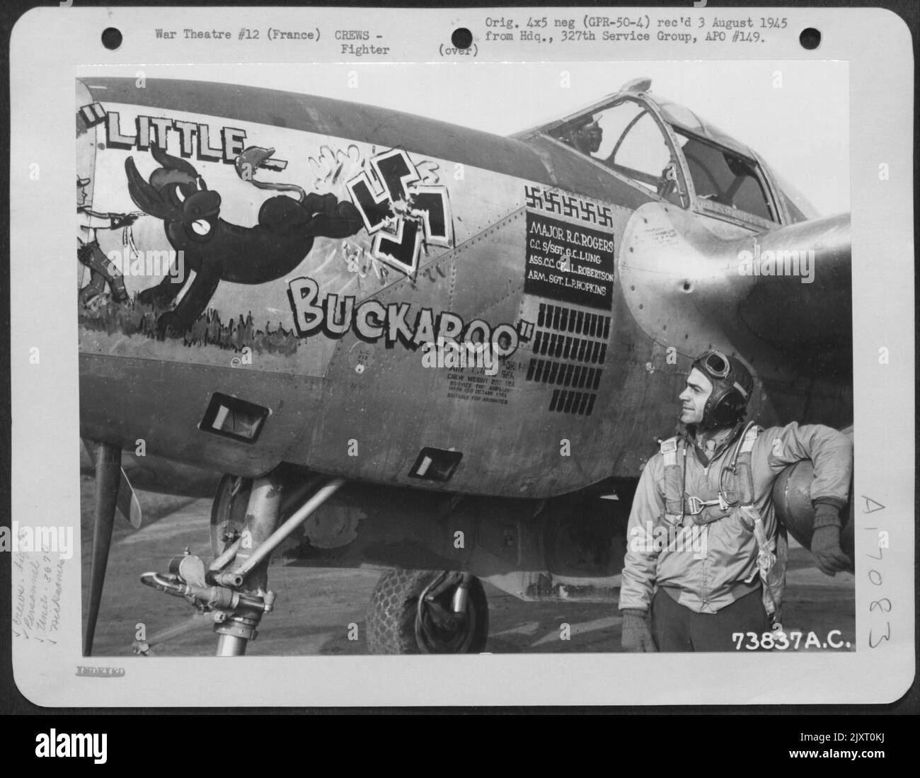Major R.C. Rogers Of The 367Th Figher Group, Poses Beside His Lockheed ...