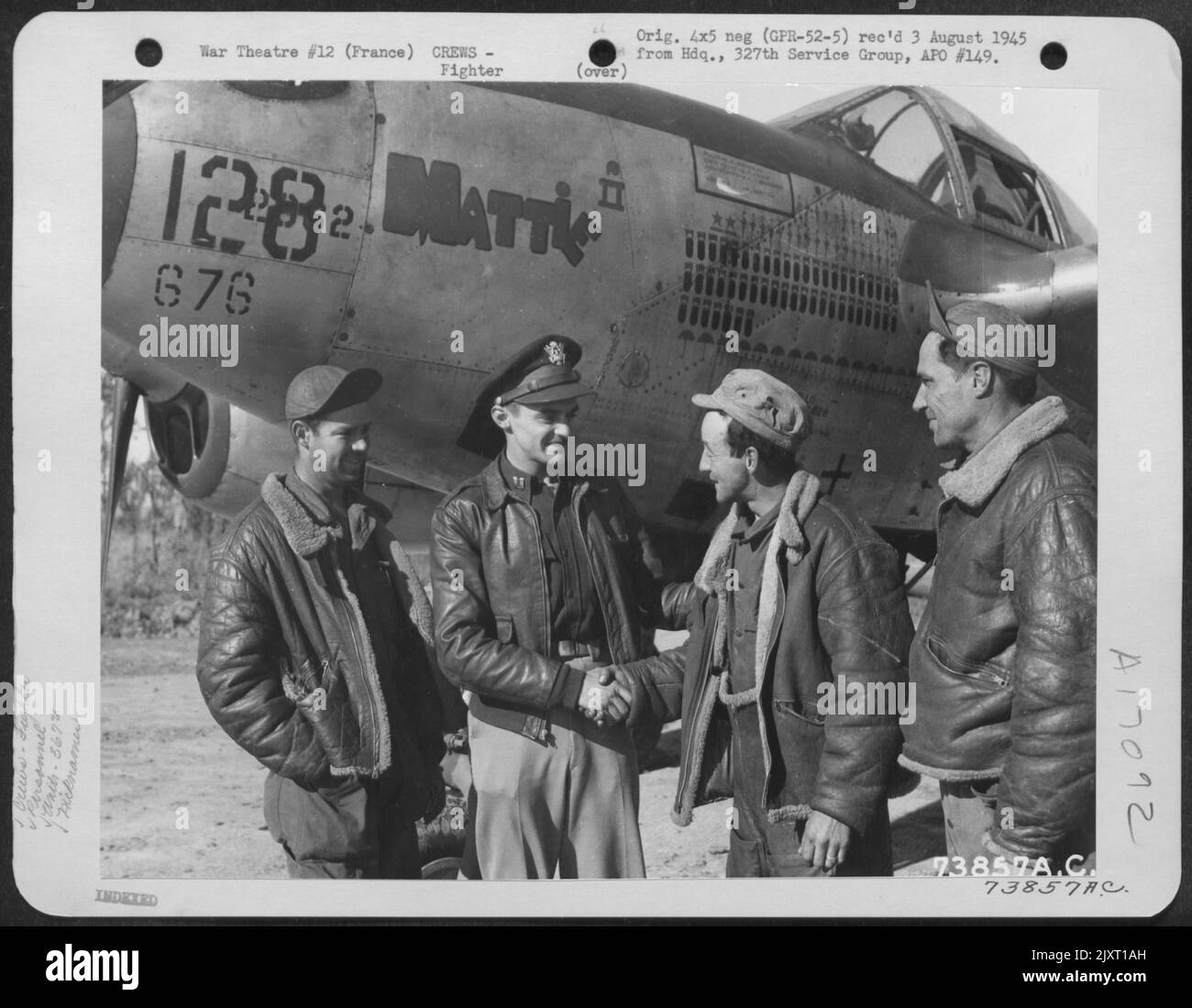 Capt. R.B. Moorehead Of The 367Th Fighter Group, Shakes Hands With A ...