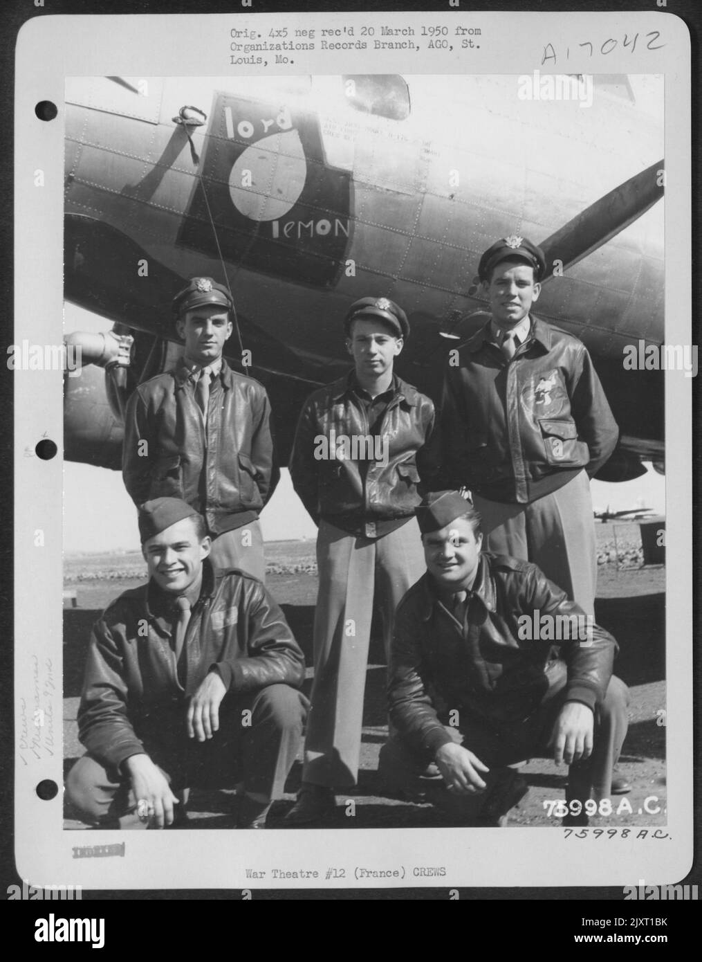 Crew Members Of The 92Nd Bomb Group Pose Beside Their Boeing B-17 'Lord ...