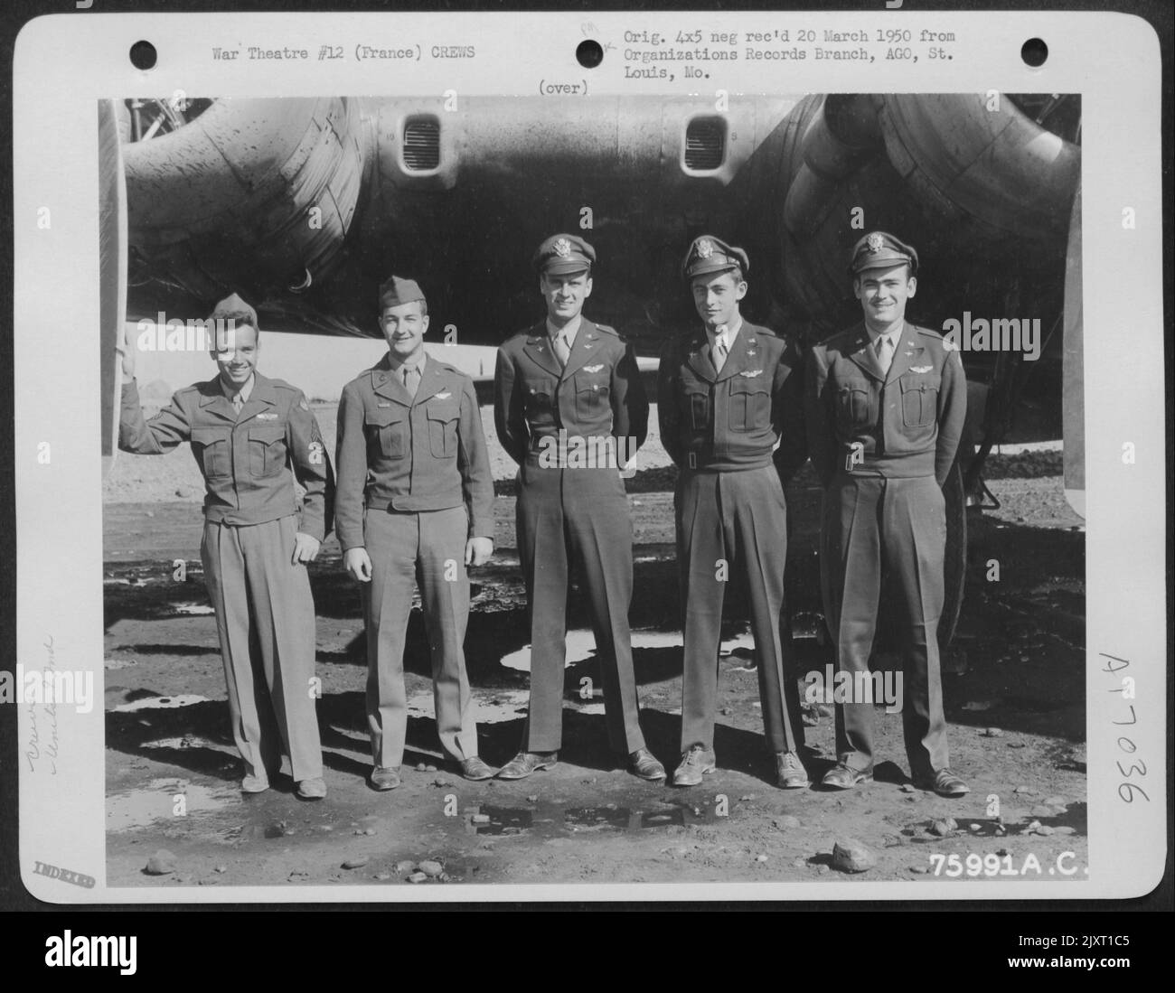 Crew Members Of The 92Nd Bomb Group Pose Beside A Boeing B-17 At An Air ...