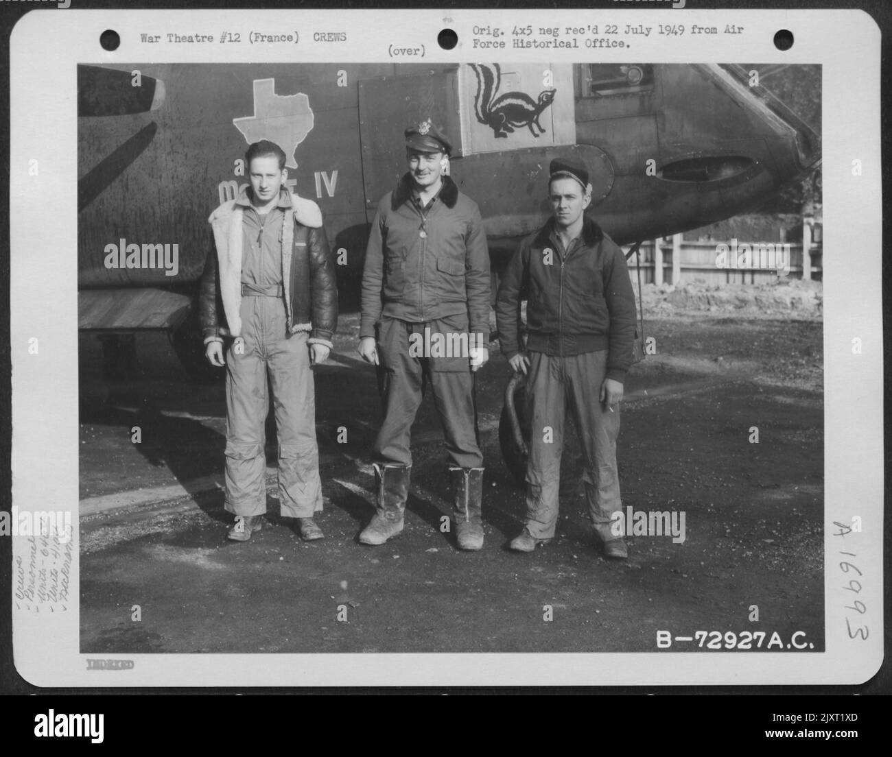 Capt. Wethe And Crew Of The 646Th Bomb Squadron, 410Th Bomb Group Pose ...