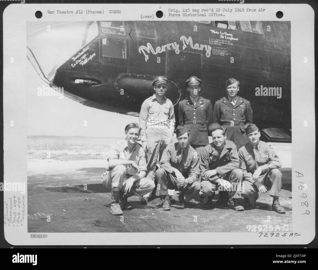 Lt. Davis And Crew Of The 645Th Bomb Squadron, 410Th Bomb Group Pose ...