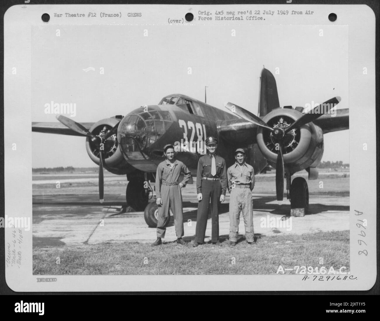 Crew Of The 646Th Bomb Squadron, 410Th Bomb Group Pose Beside A Douglas ...