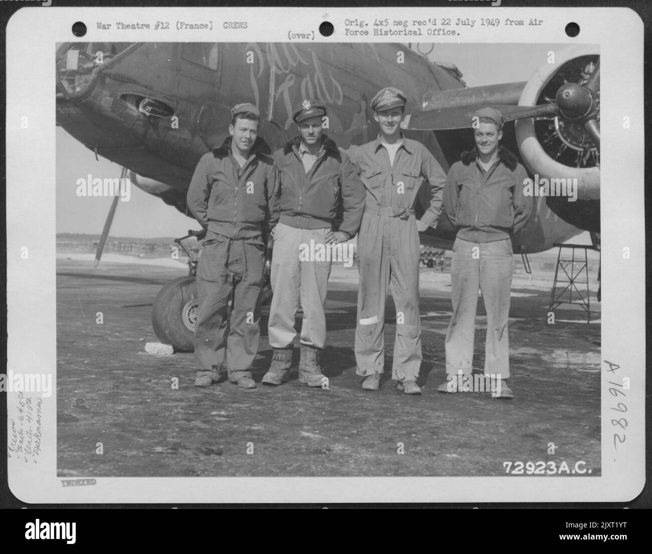 Crew Members Of The 645Th Bomb Squadron, 410Th Bomb Group Pose Beside ...