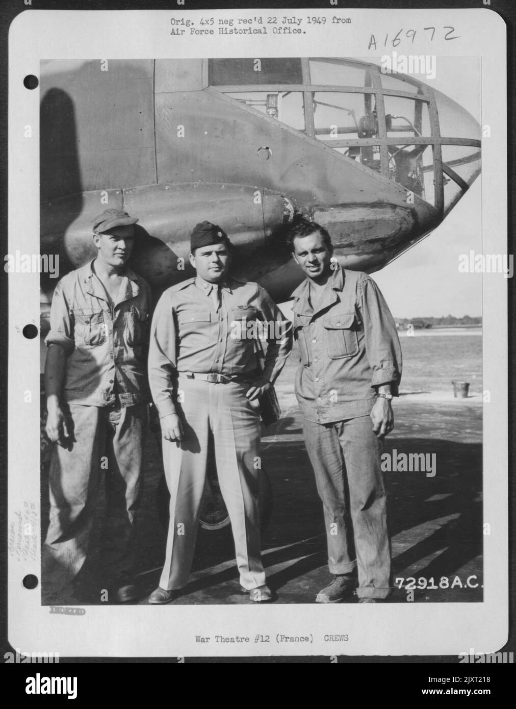 Major Caltington And Two Crew Members Of The 646Th Bomb Squadron, 410Th ...