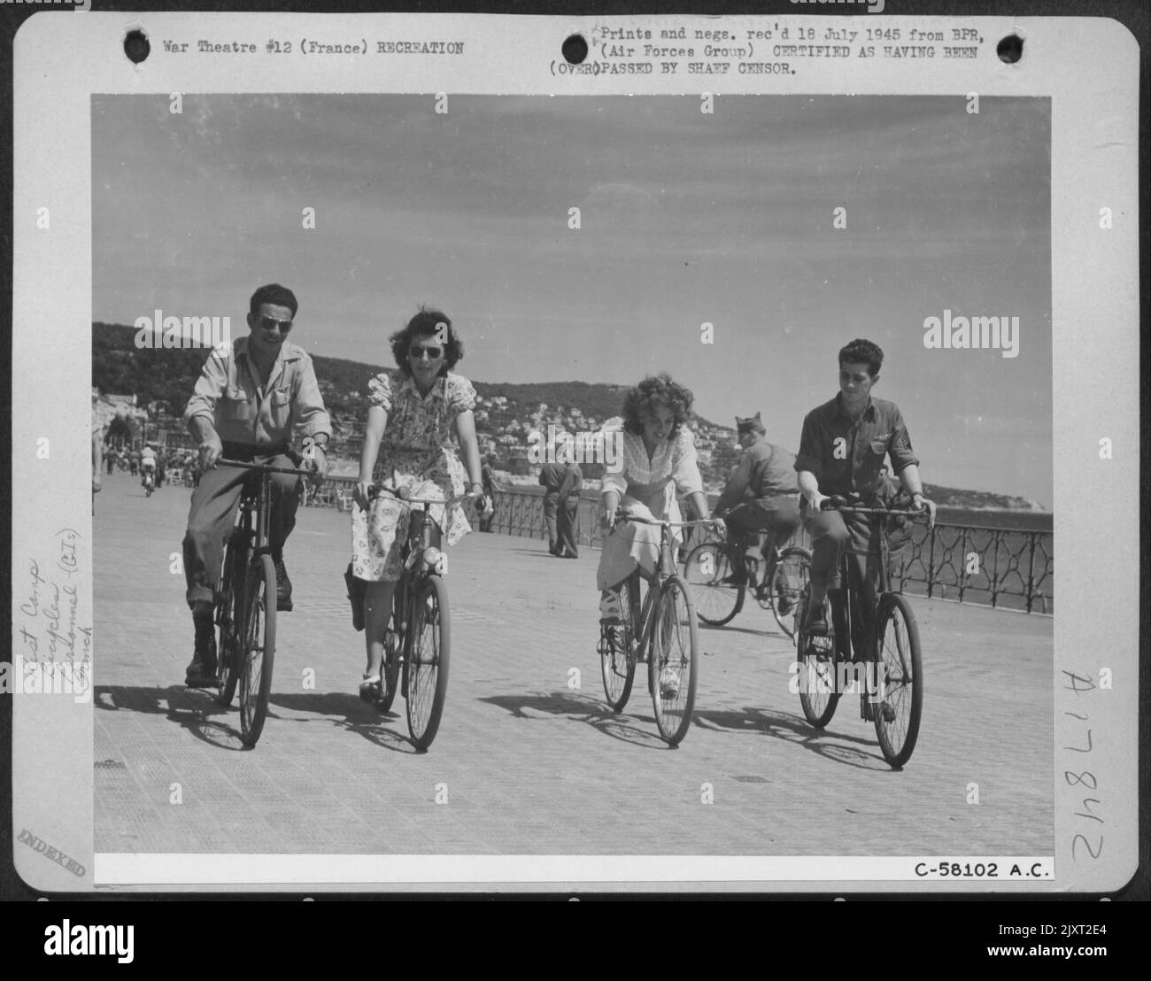 Two More Bicyclists, Suzy Menet And Renee Voss Of Nice, France, Join ...