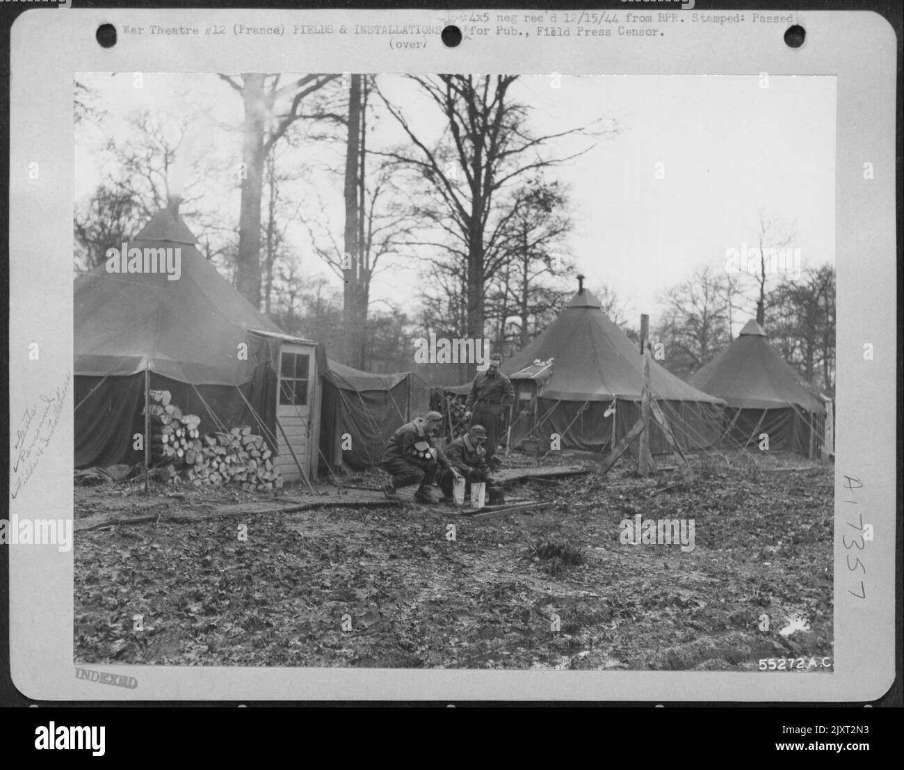 Three Ninth Air Force soldiers with a little time to spare replenish ...