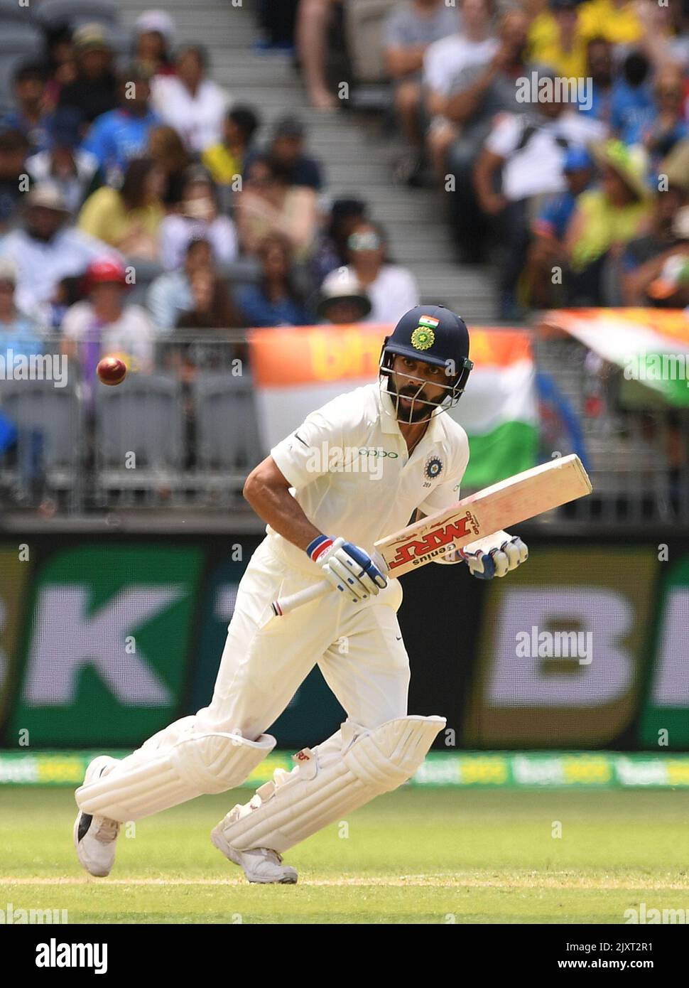 Indian batsman Virat Kohli plays a shot on day three of the second Test ...