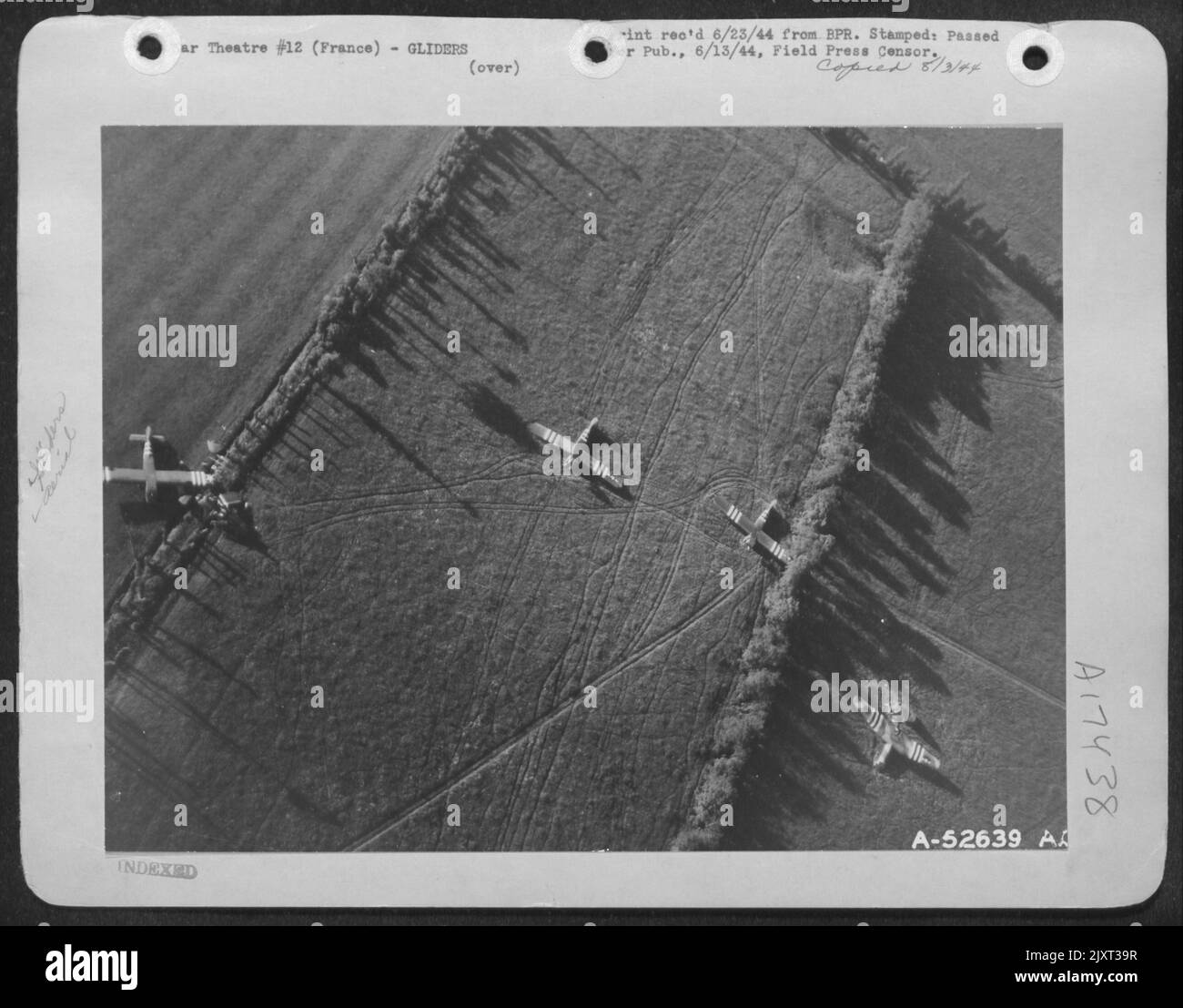 This picture back from Northern France shows gliders of the 9th AF ...