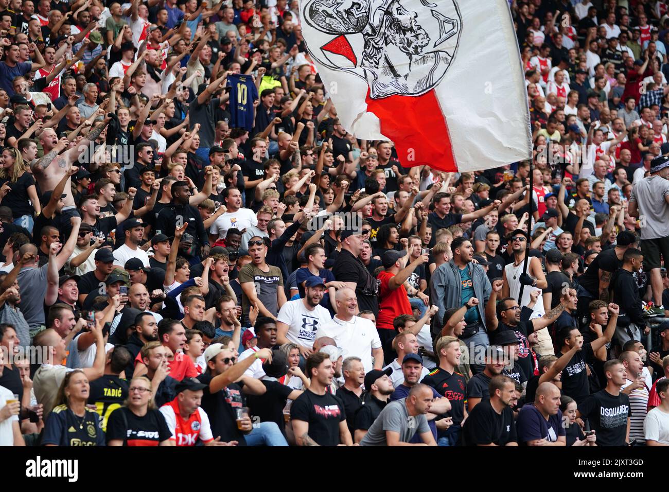 Ajax fans in the stands before the UEFA Champions League Group F match ...