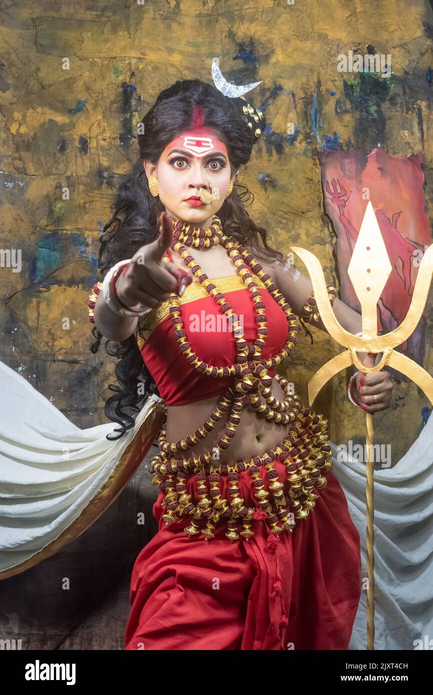 Concept Agomoni/ mahalaya shoot-Forms of Parvati with traditional dress ...