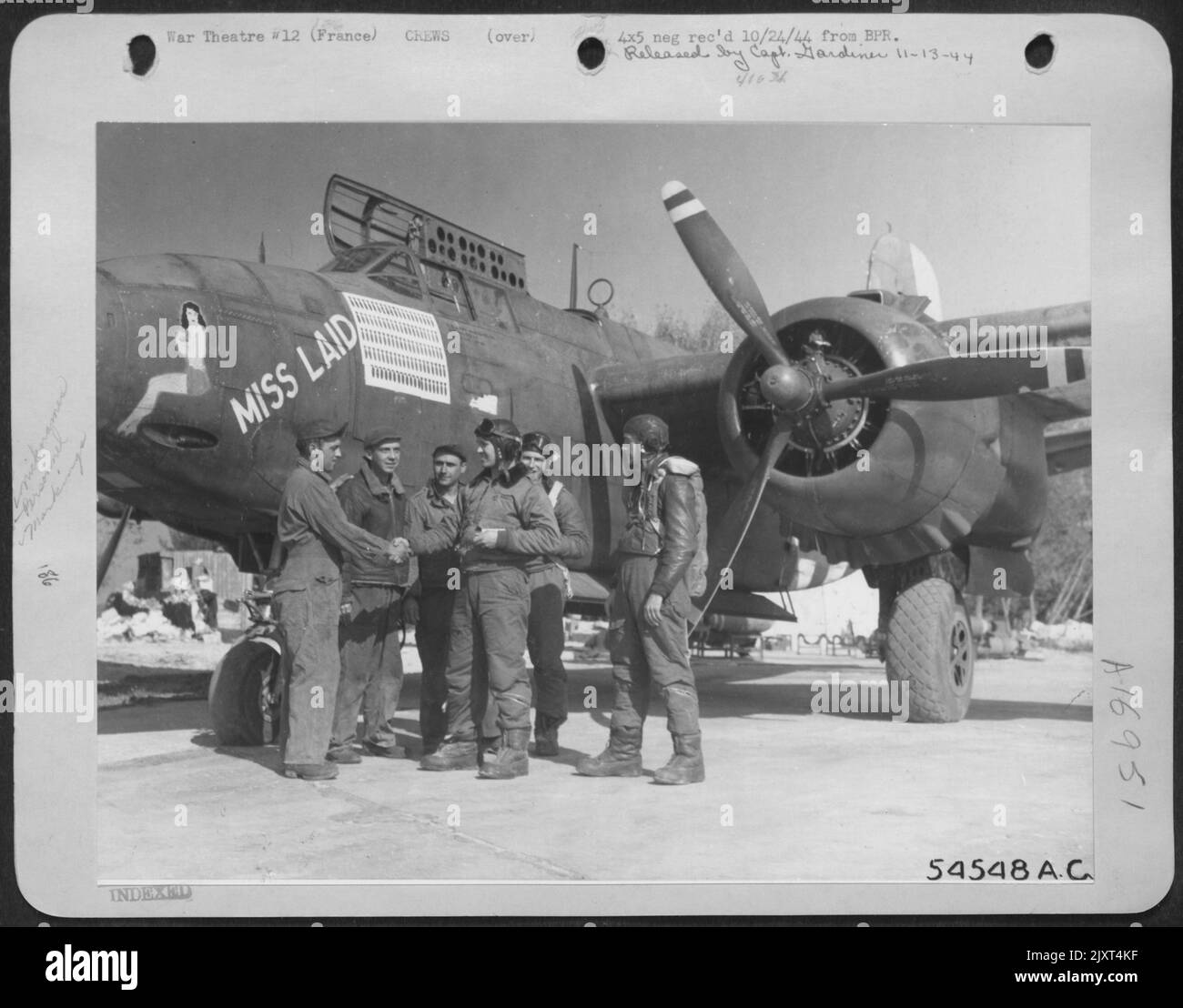 FRANCE-Air and ground crew members of this Douglas A-20 Havoc, the ...