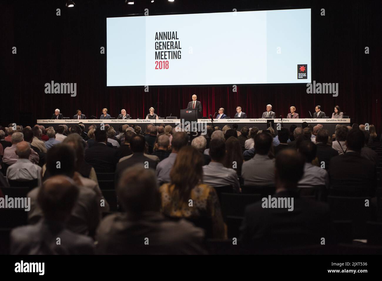 NAB Chairman Ken Henry addresses NAB's 2018 annual general meeting in ...