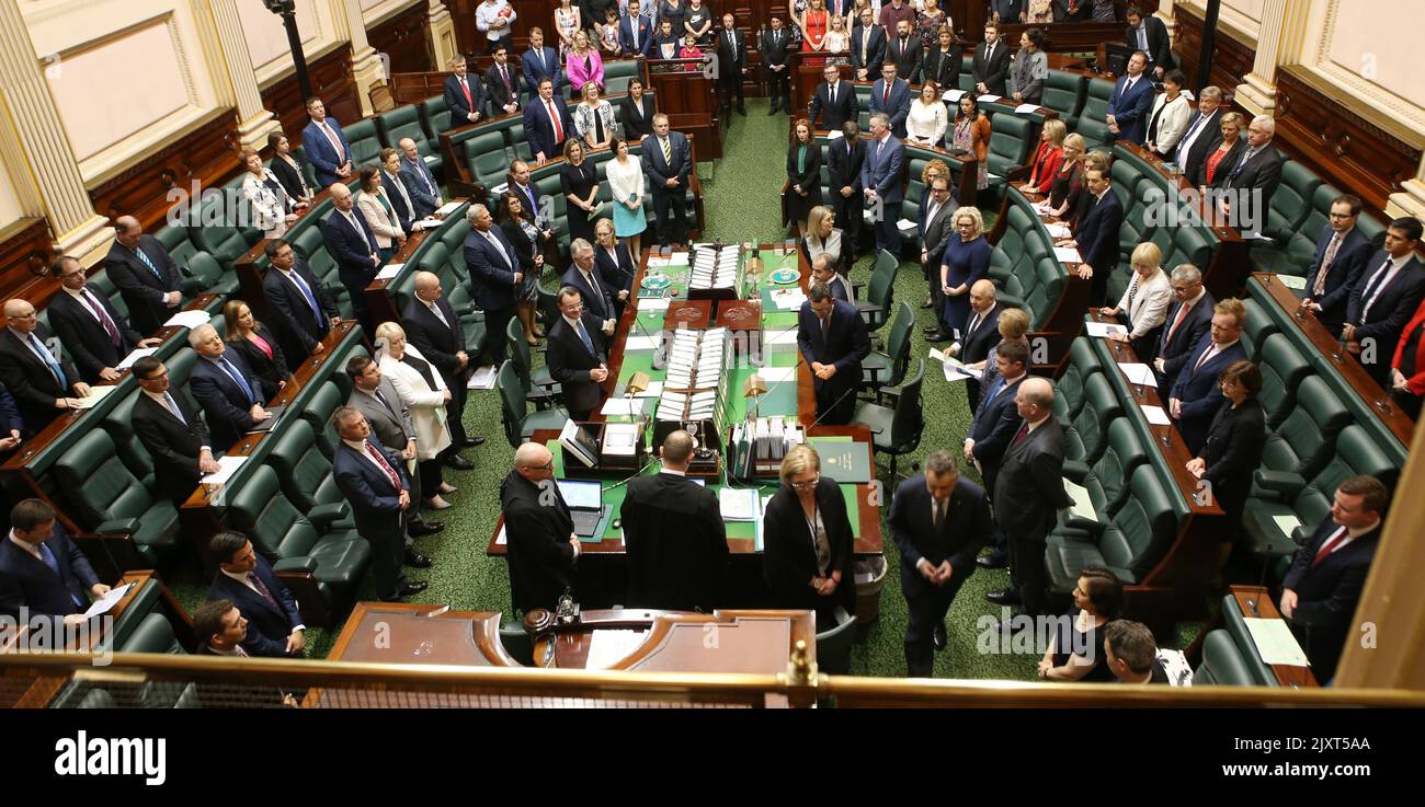 The opening of the 59th Parliament of Victoria inside the Legislative Assembly, in Melbourne ...