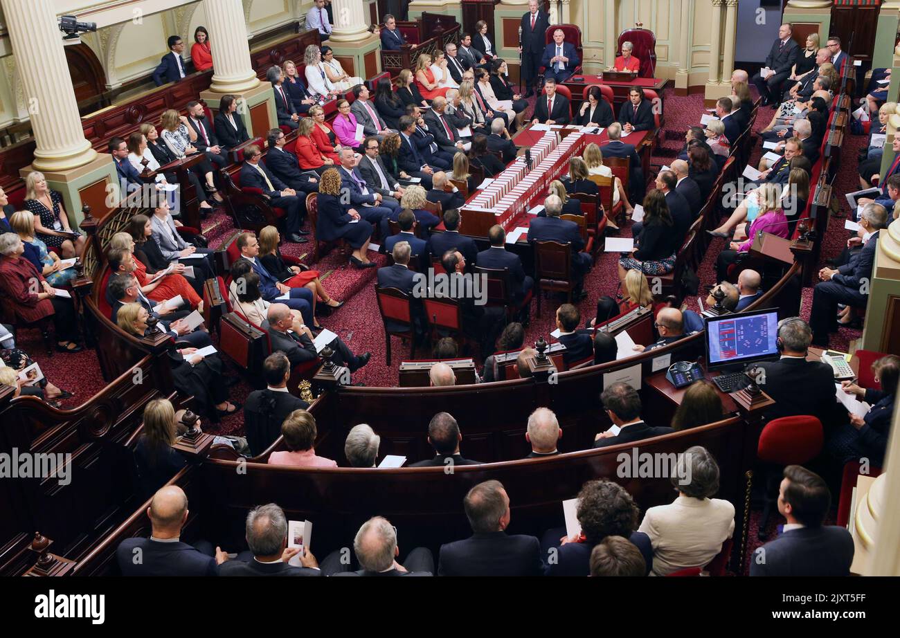 Members of the Victorian Legislative Assembly are seen during the ...