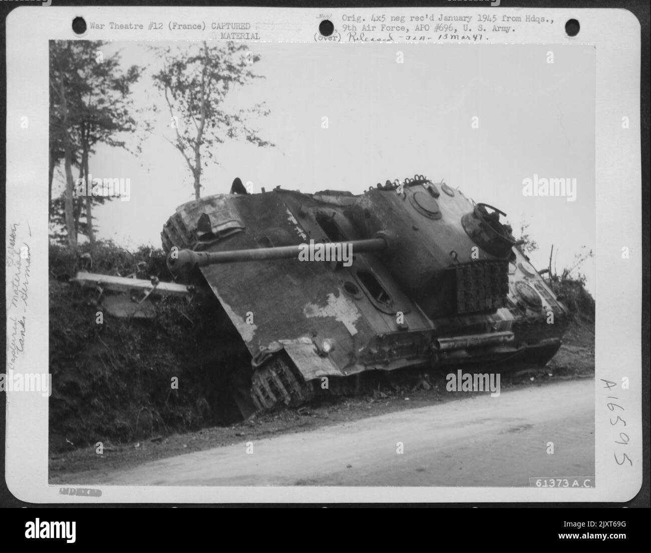 Captured German Panzerkampfwagen V Panther Tank Somewhere In France. 16 ...