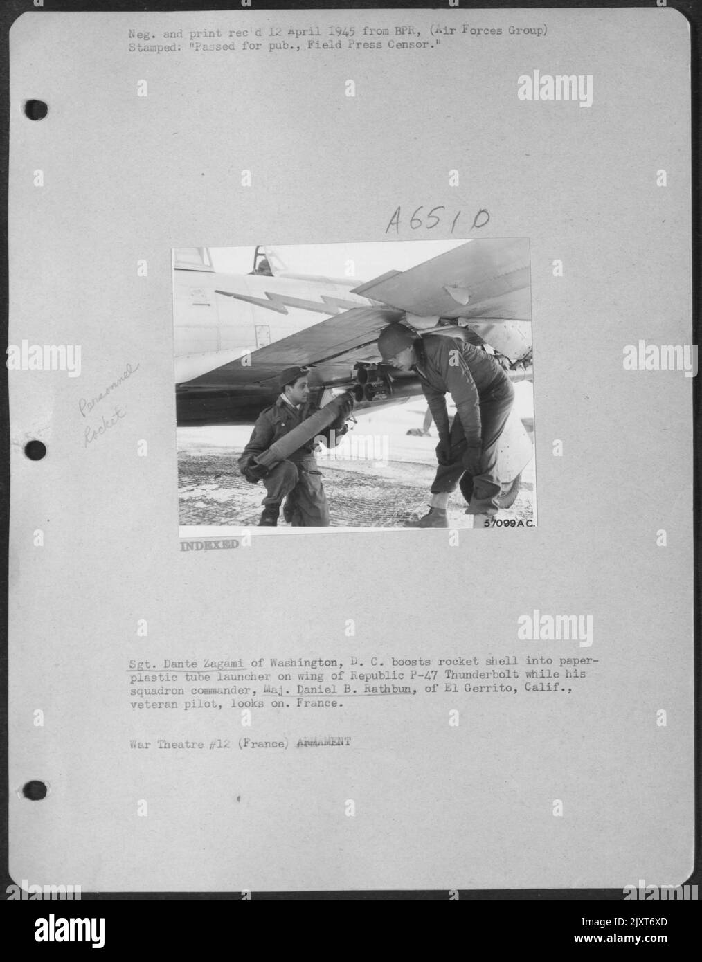 Sgt. Dante Zagami Of Washington, D.C. Boosts Rocket Shell Into Paper ...