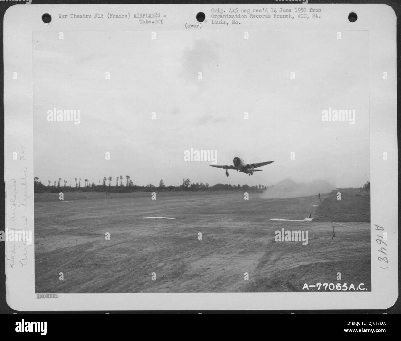Leaving A Trail Of Dust Behind, A Republic P-47 Takes Off From The ...