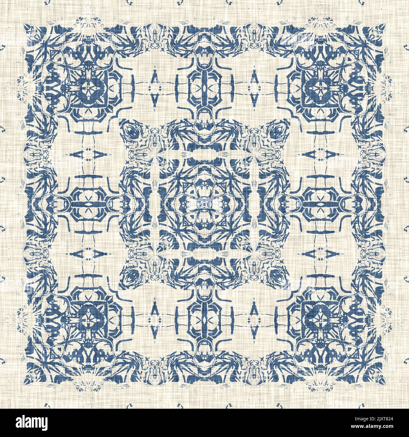 French blue quilt printed fabric pattern for shabby chic home decor ...