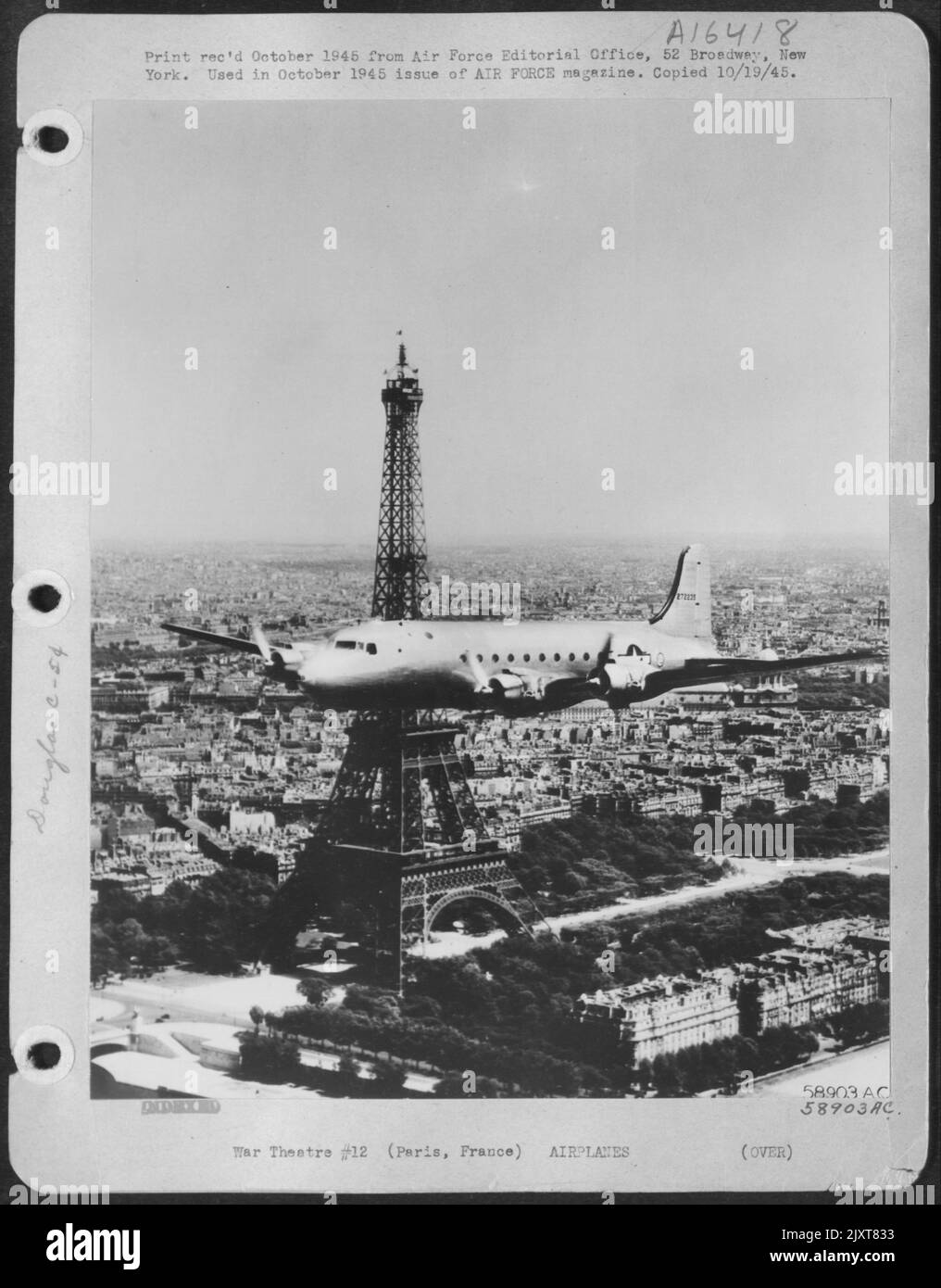 C-54 Over Paris - A Douglas C-54 Skymaster Of The U.S. Aaf Air ...