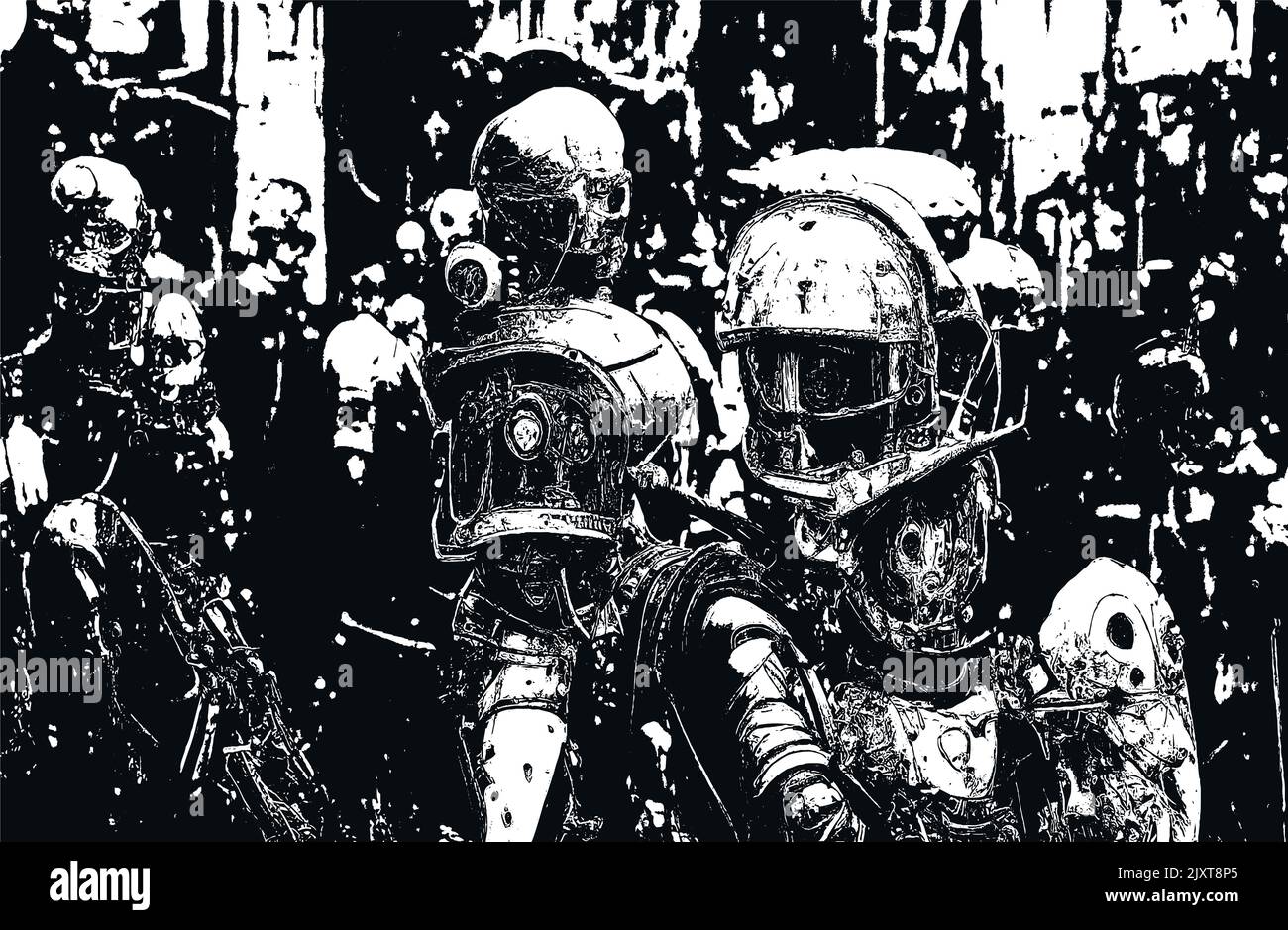 Army futuristic military robots Stock Vector Images - Alamy