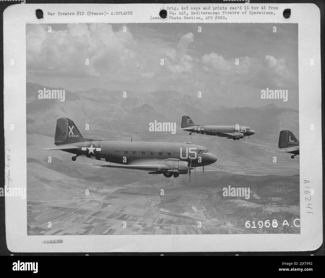Douglas C-47 Skytrains, 12 Af Troop Carrier Wing, Loaded With ...