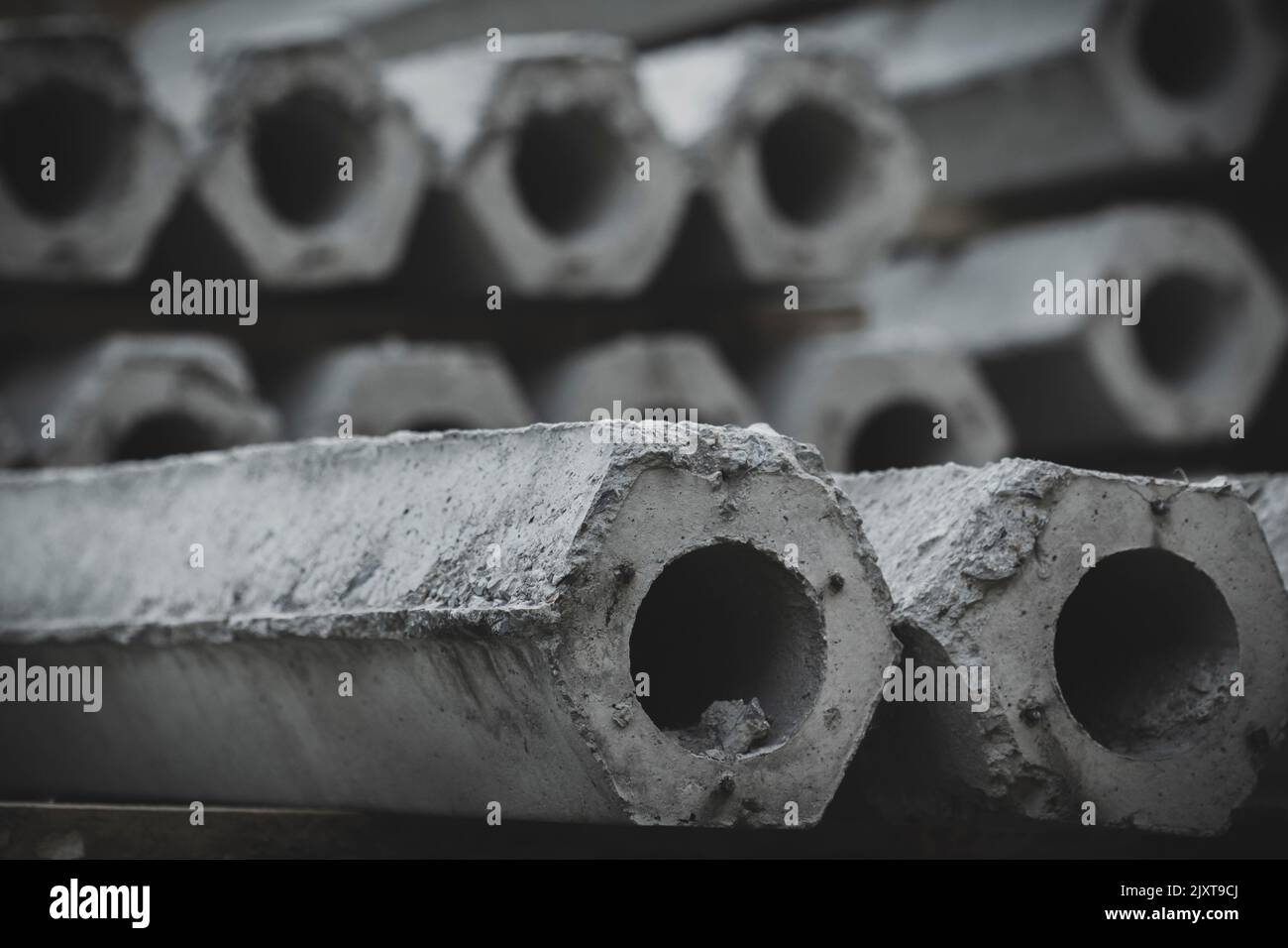 Closeup of concrete building. creative Architecture abstract with ...