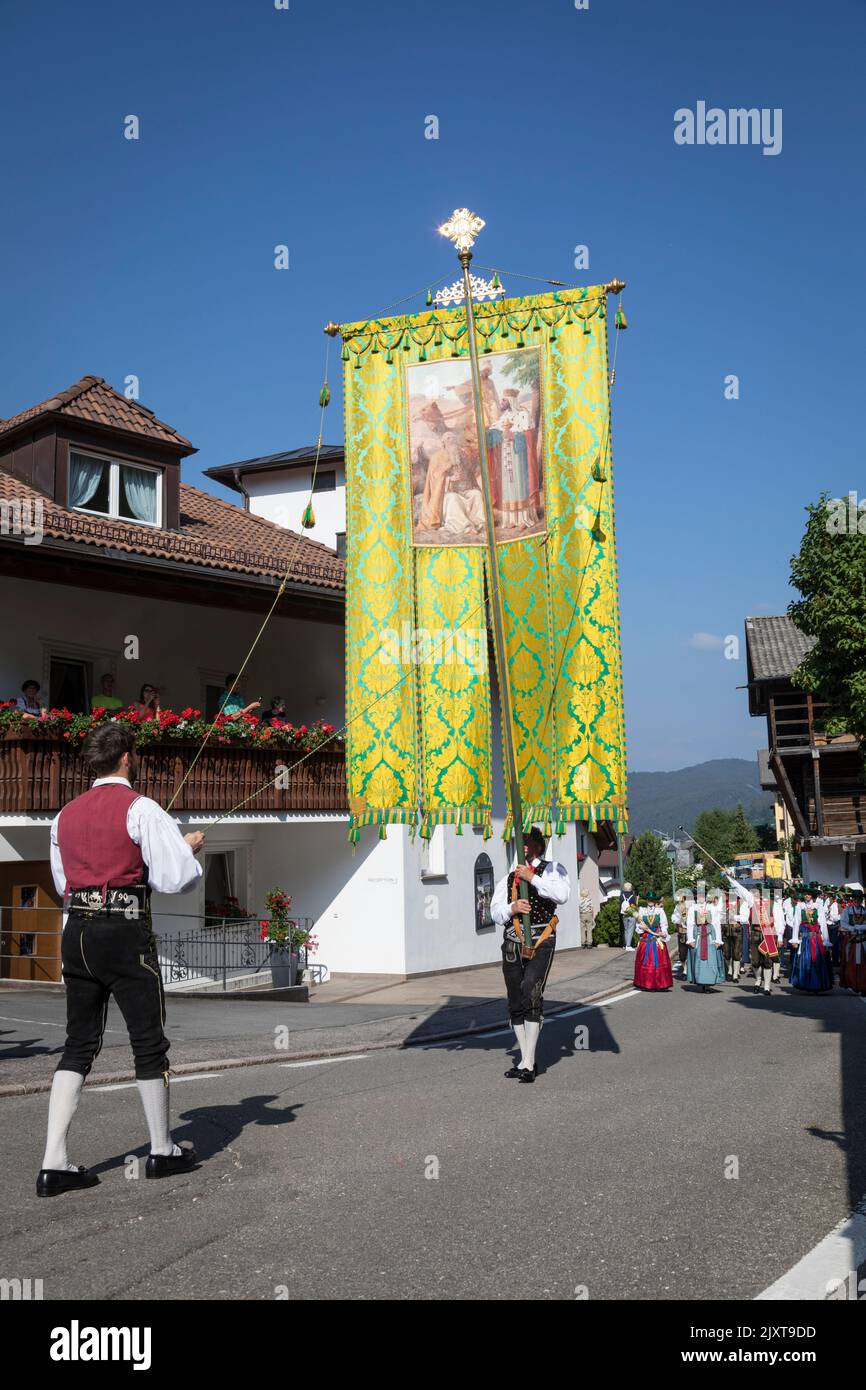 Men wearing traditional local period costume of leather breeches ...