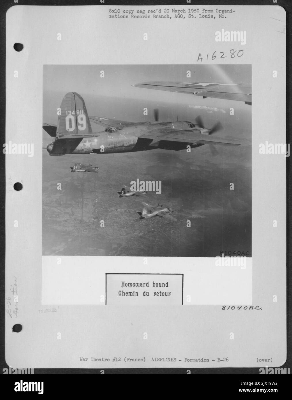 Martin B-26S Of The 42Nd Bomb Wing 'Homeward Bound' After A Successful ...