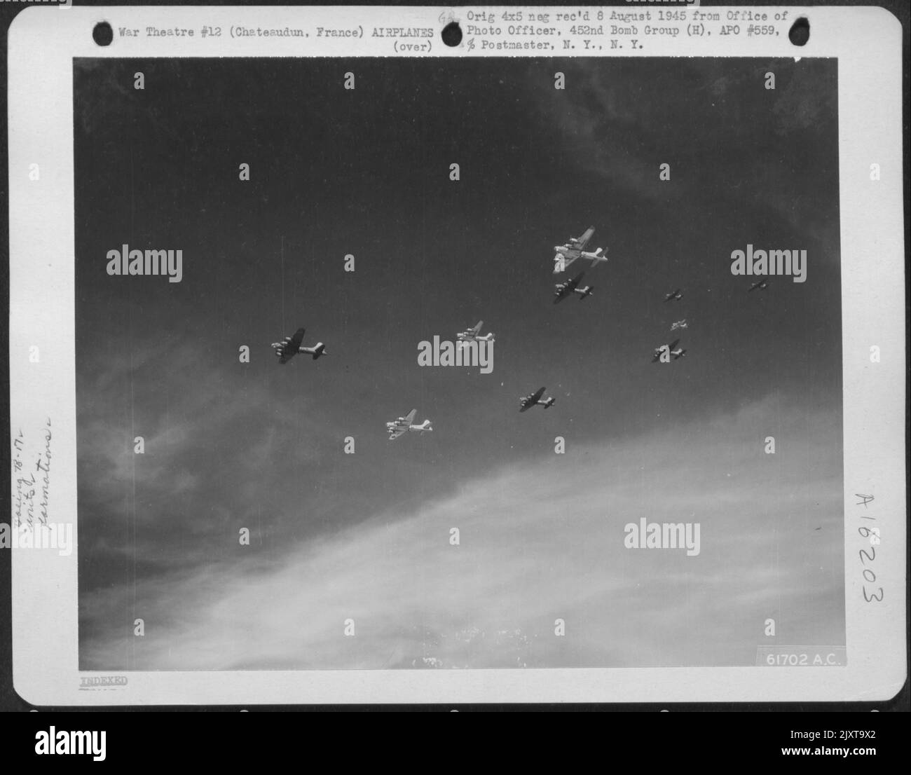Boeing B-17 Flying Fortresses Of The 452Nd Bomb Group Fly A Tight ...