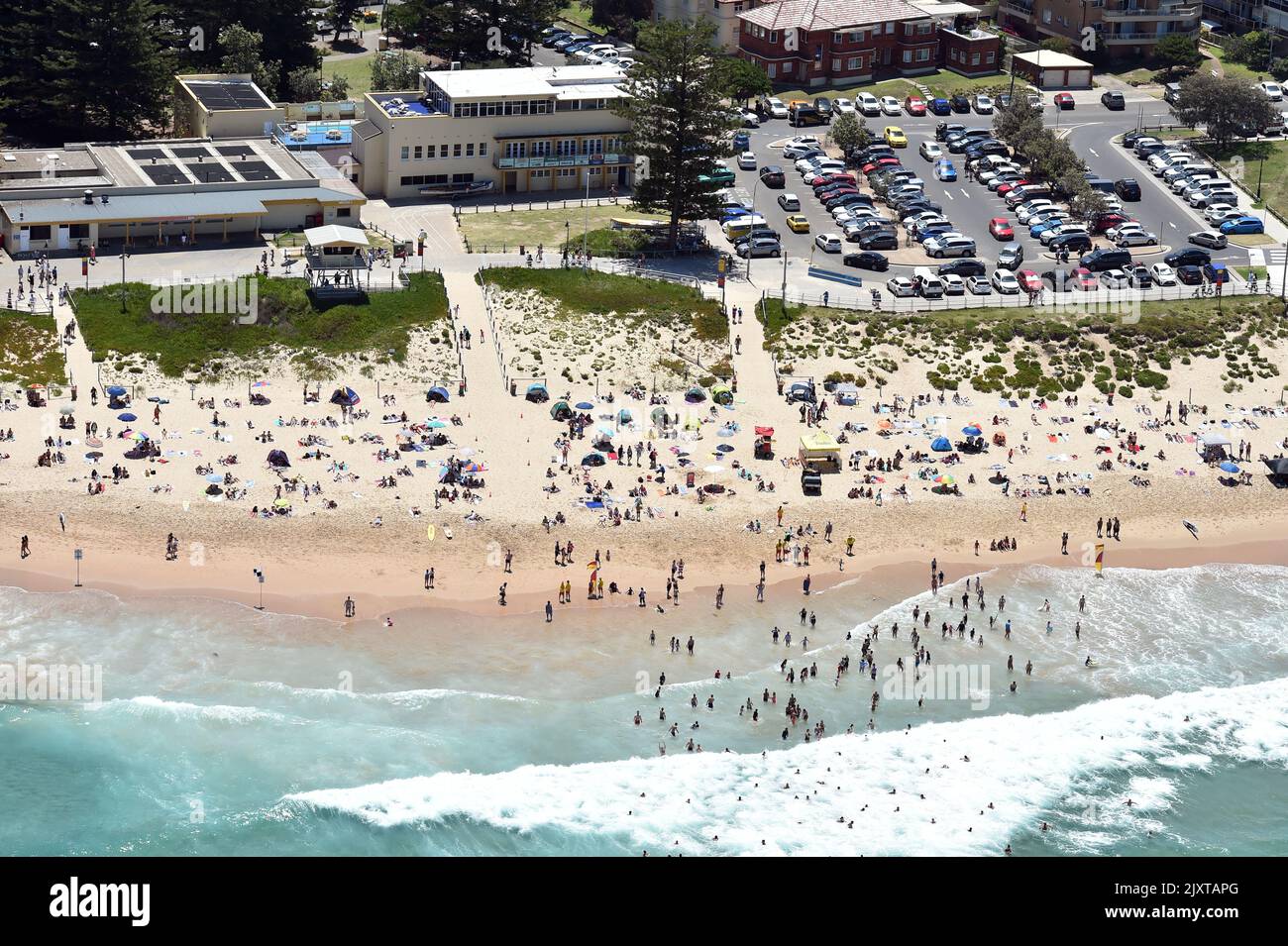 An aerial view of North Cronulla Beach in Sydney, Wednesday, December ...