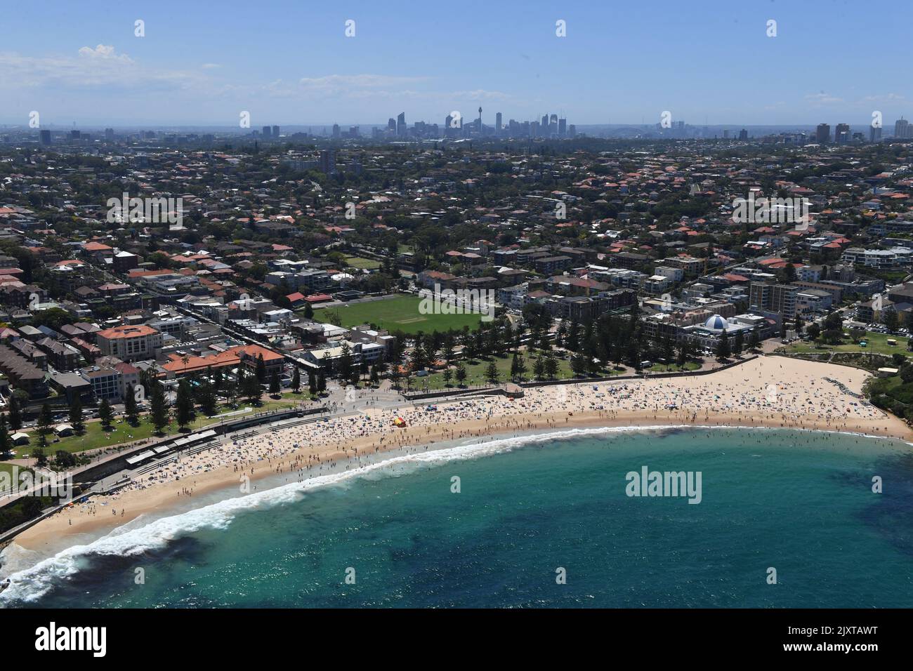 An aerial view Coogee Beach in Sydney, Wednesday, December 26, 2018 ...