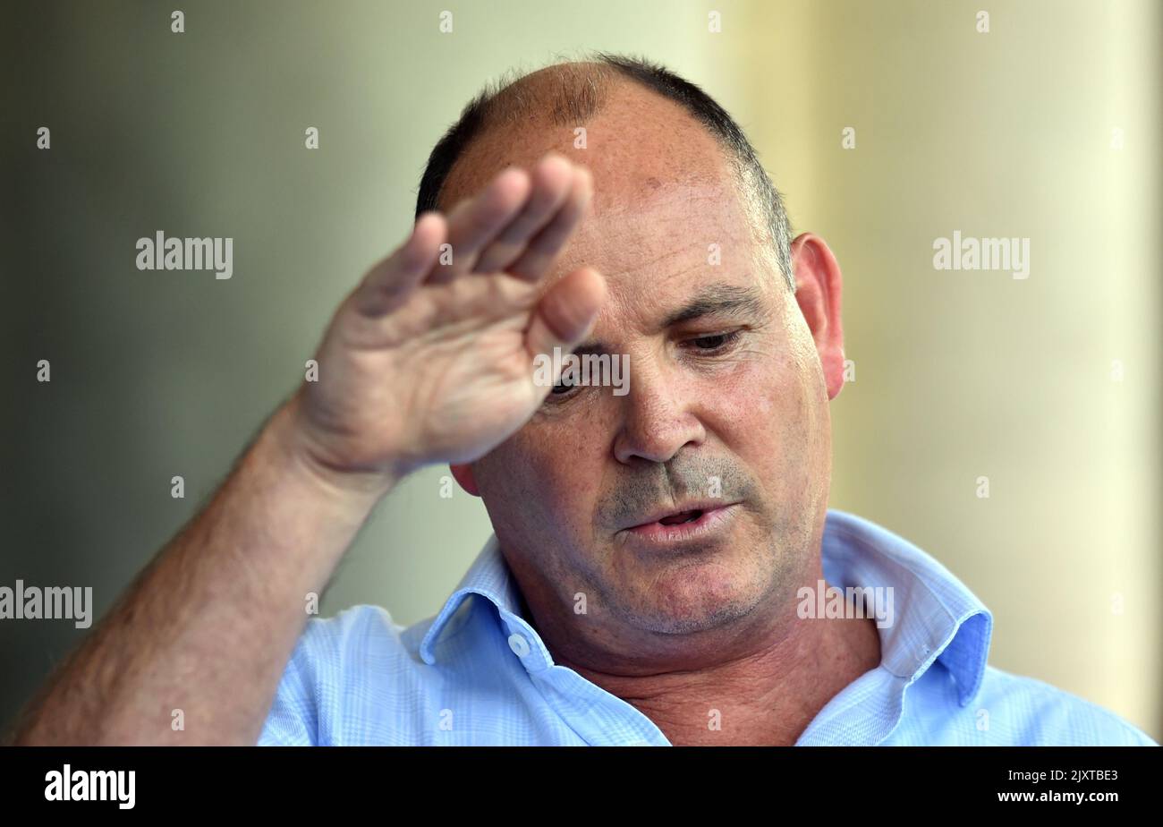 Icon Managing Director Julian Doyle at a press conference outside the ...