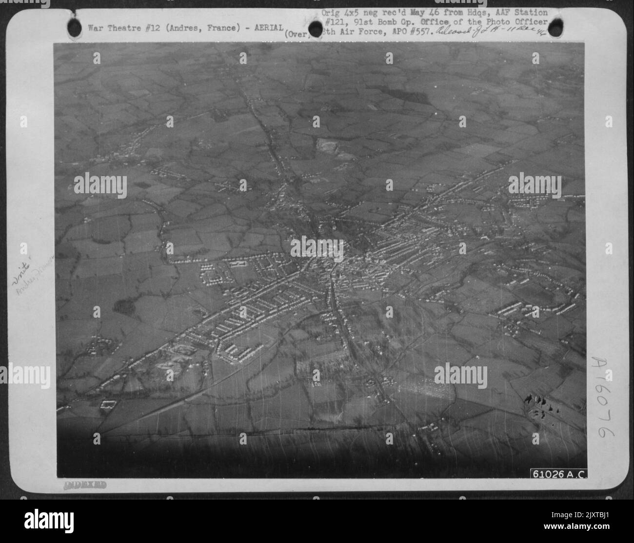 Aerial View Of Andres, France. (Taken 24 Dec 1943, By Photo Section ...