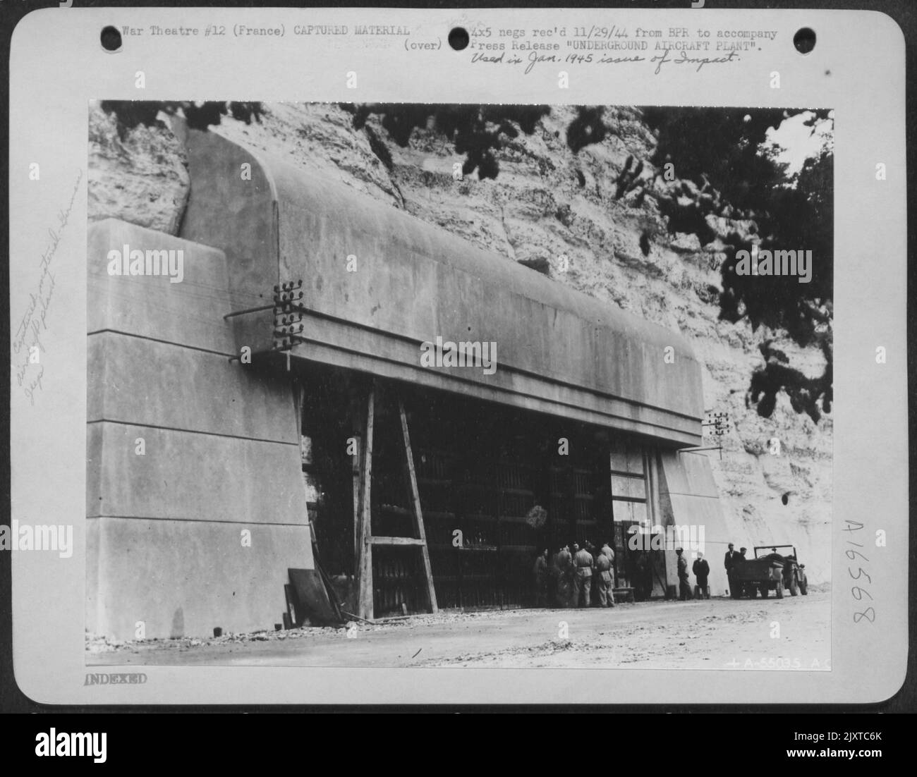 UNDERGROUND AIRCRAFT PLANT-Entrance to the cave at St. Astier, 65 miles ...