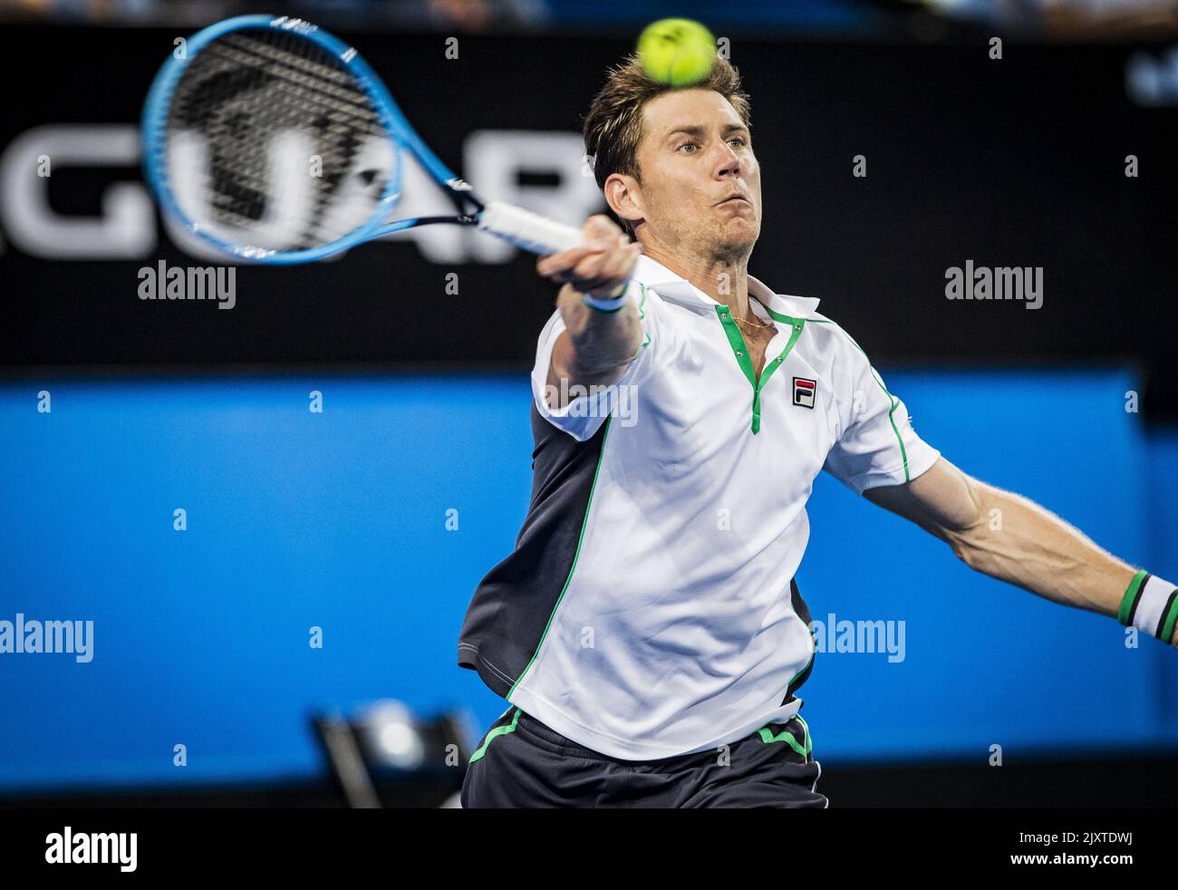Matt Eden of Australia during the men's singles match between Australia ...