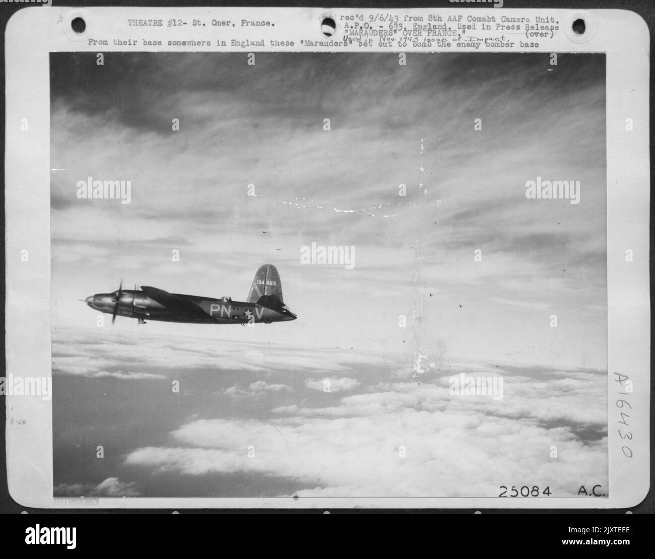 From their base somewhere in England these "Marauders" set out to bomb ...